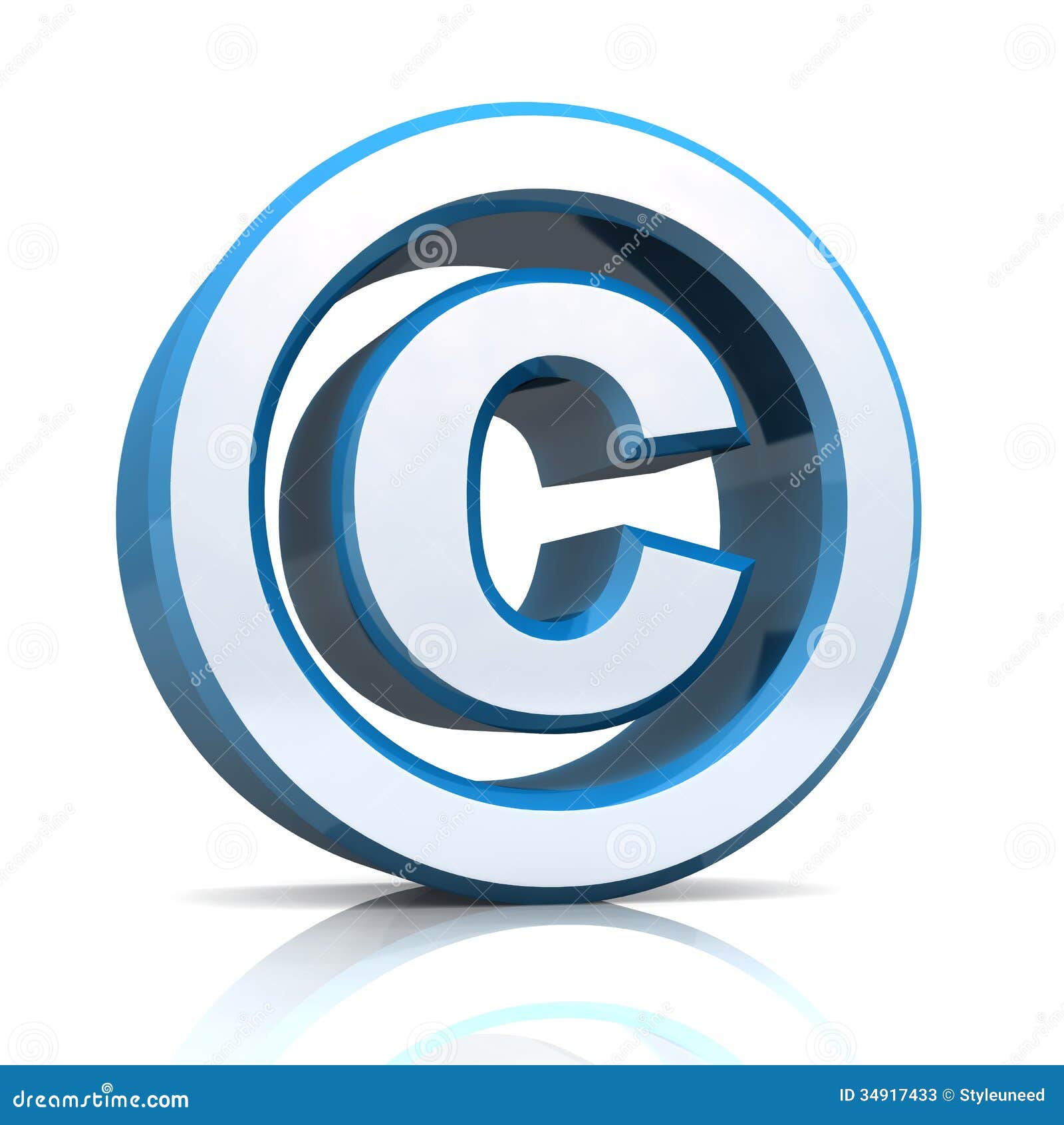 Symbole de copyright 3D illustration stock. Illustration du protection ...