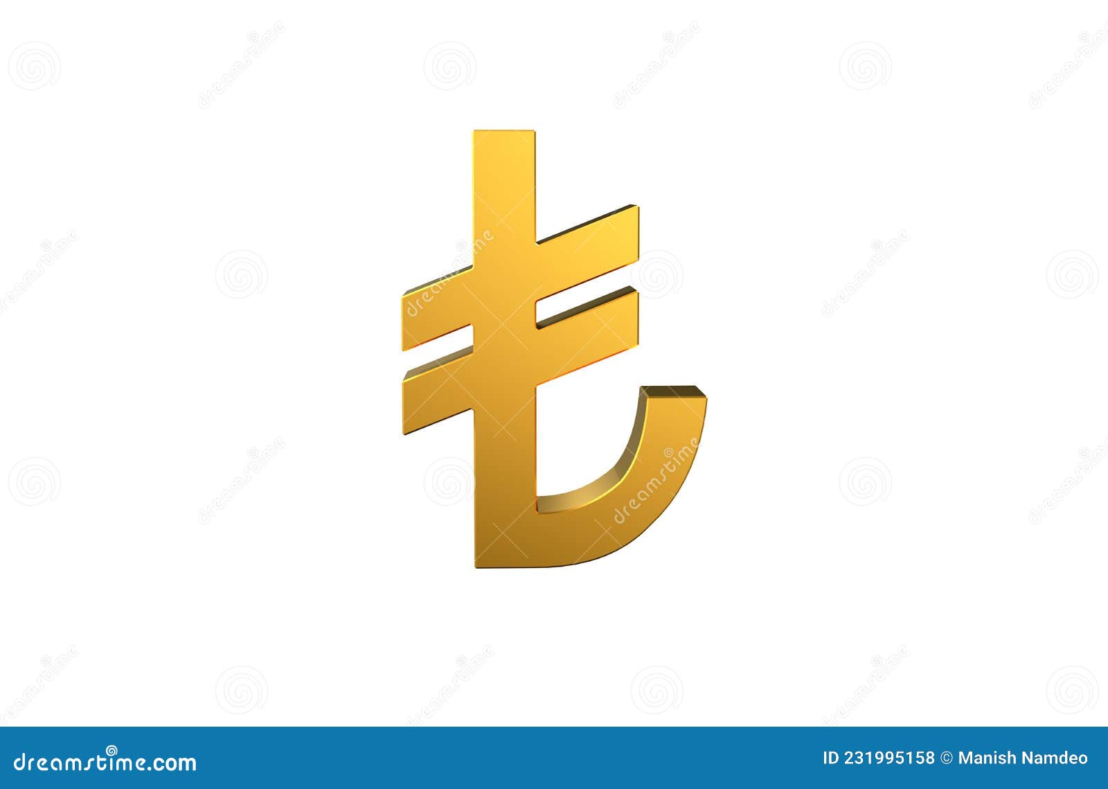 Symbole De Devise De La Lire Turque En or 3d Illustration Rendu 3d ...