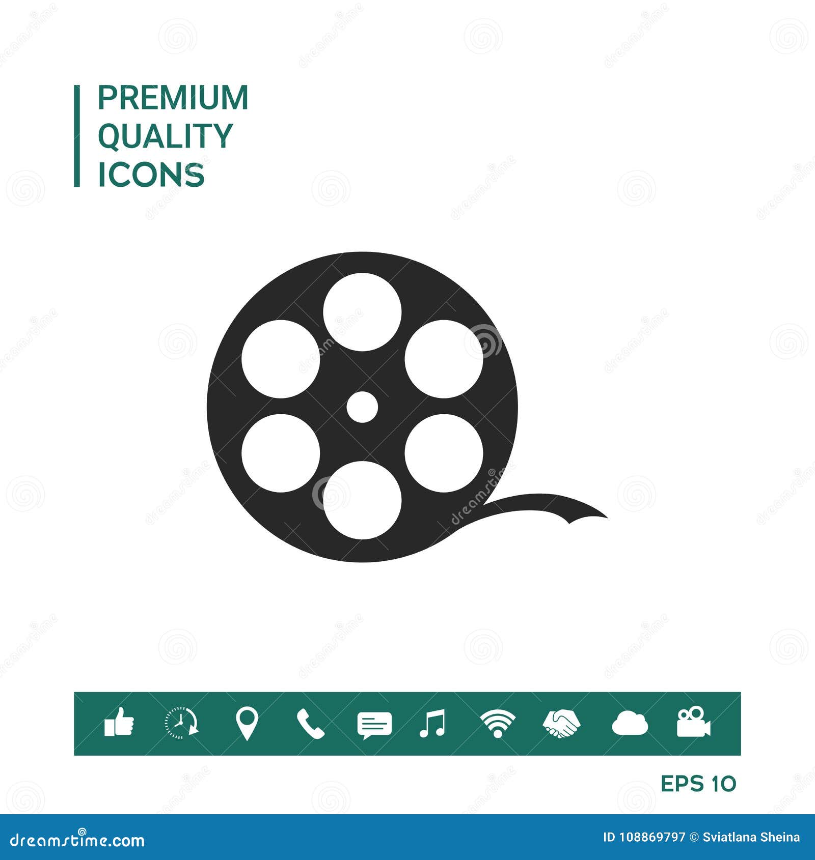 Symbole de film de bobine illustration de vecteur. Illustration du ...