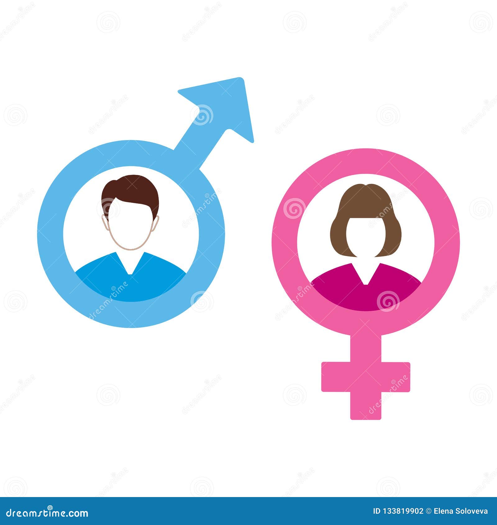 Symbole De Genre Dun Homme Et Dune Femme En Cercle Illustration De