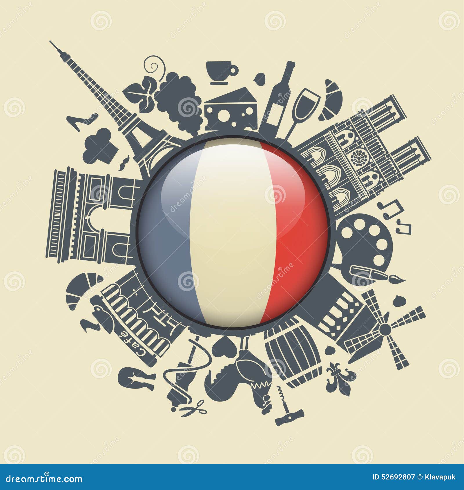 Symbole de la France illustration de vecteur. Illustration du ...