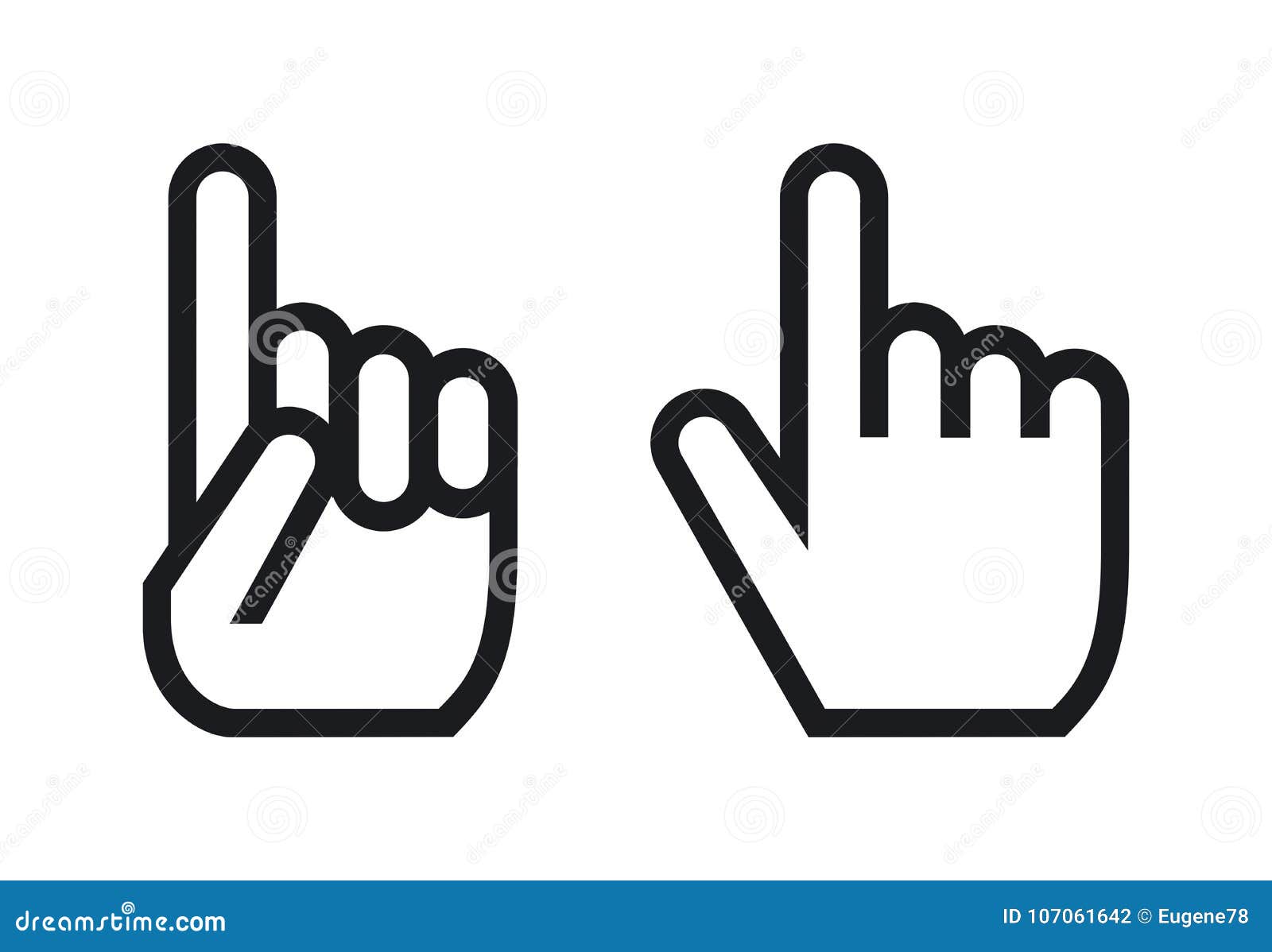 Symbole de main illustration de vecteur. Illustration du index - 107061642