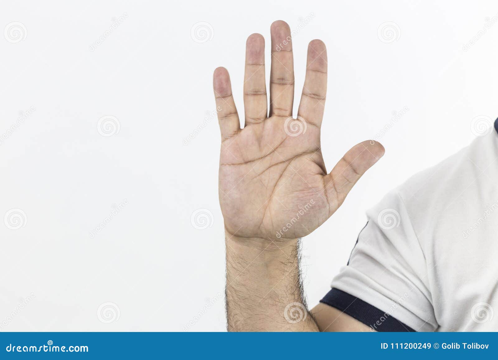 Symbole De Main Qui Signifie Cinq Image stock - Image du doigt, paume ...