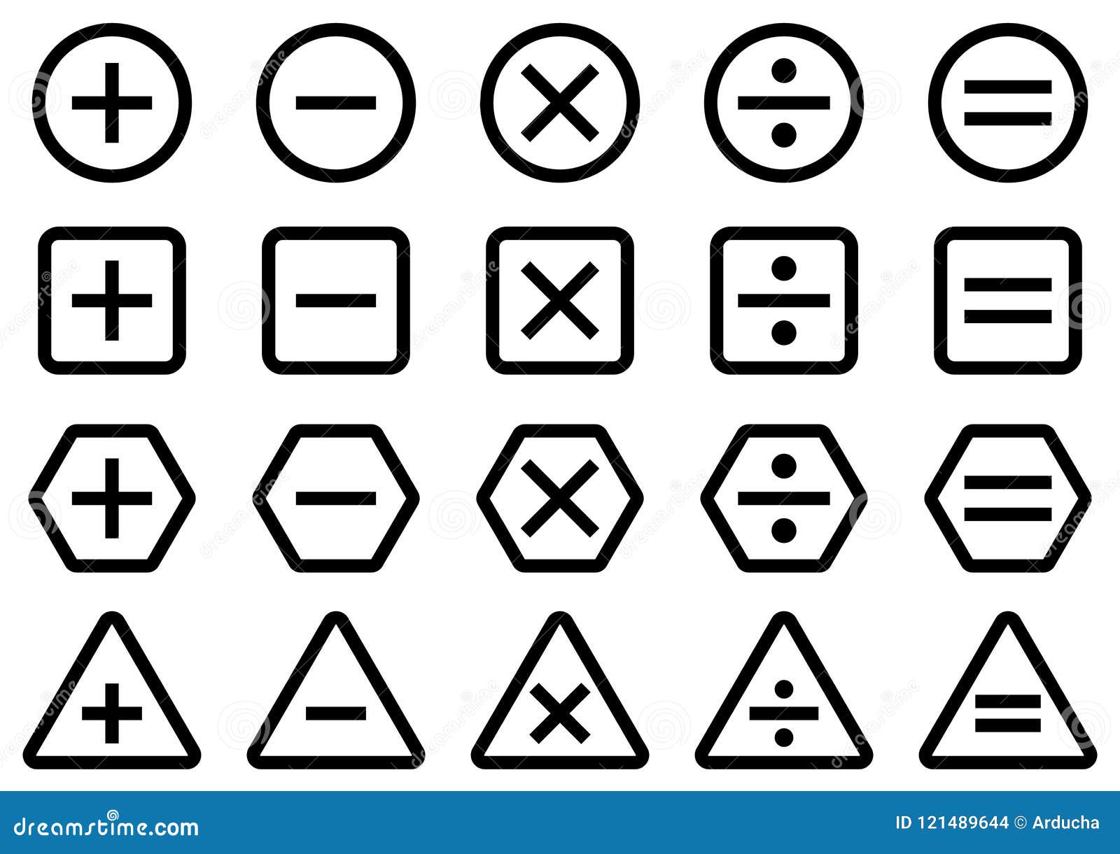 Symbole de maths illustration de vecteur. Illustration du forme - 121489644