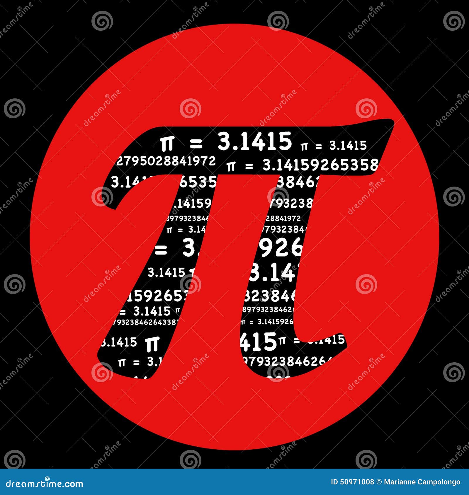 Symbole De Pi Avec Le Cercle Rouge Illustration Stock - Illustration du ...