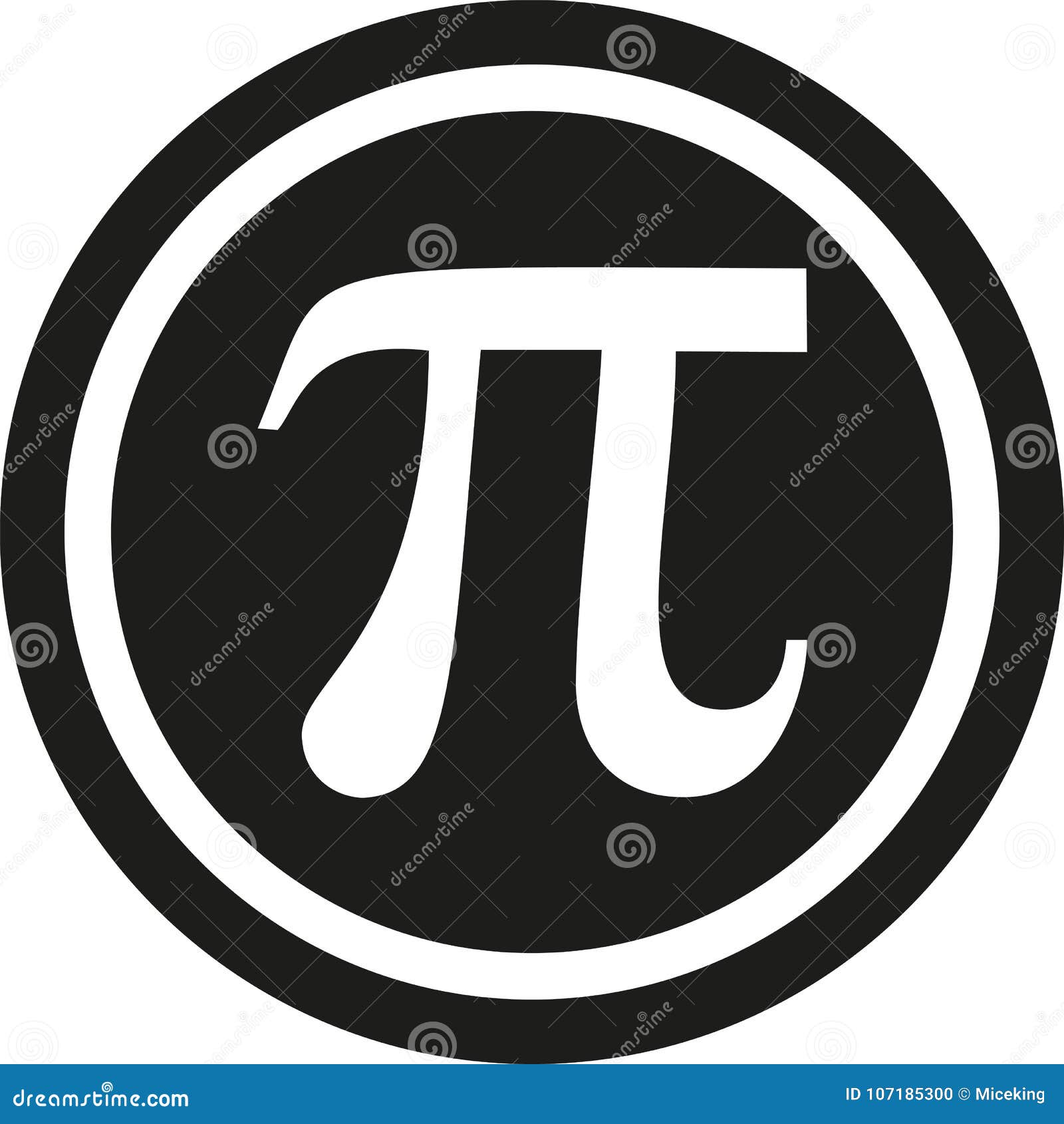 Symbole de pi en cercle illustration de vecteur. Illustration du grec ...