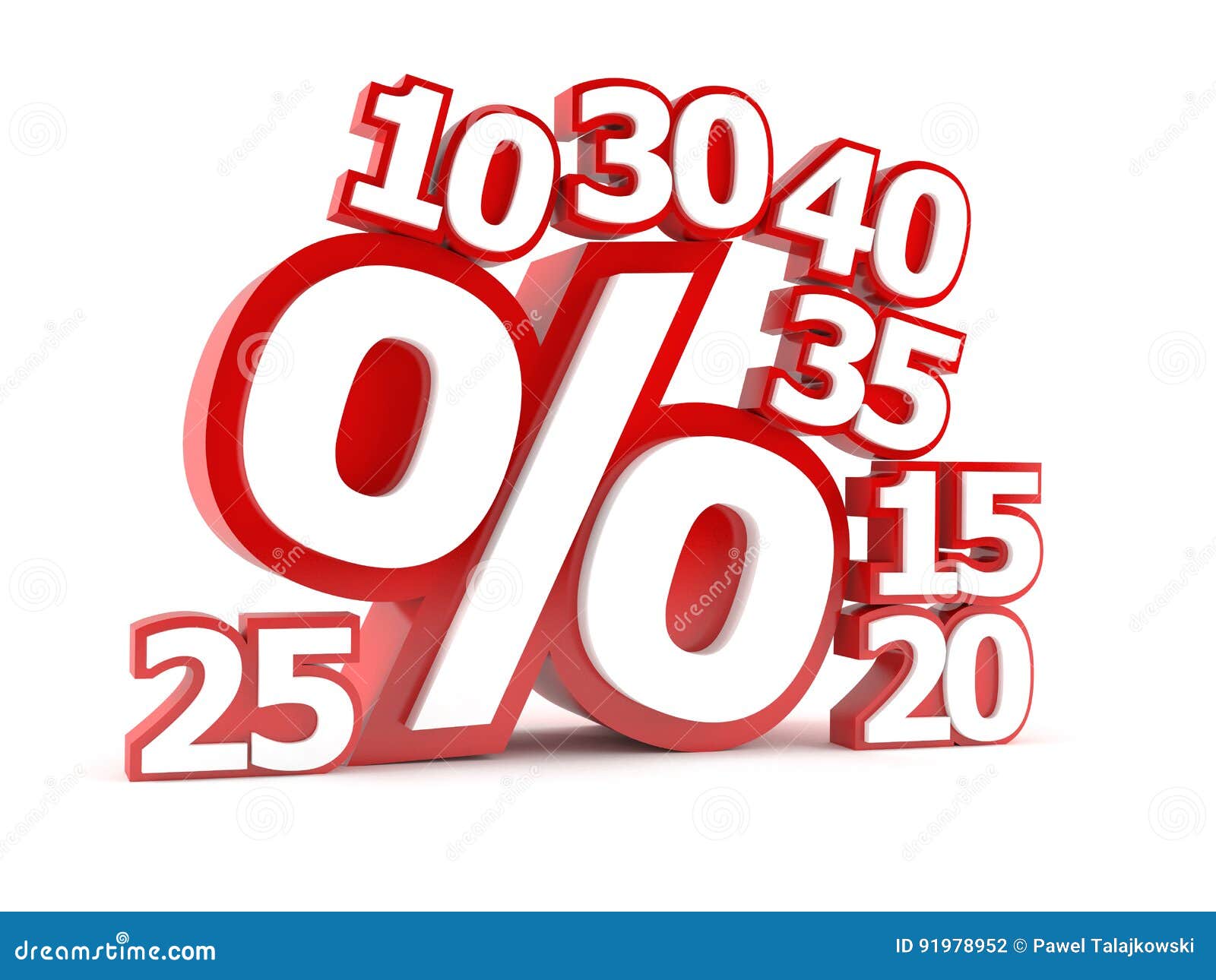 Symbole De Pour Cent Avec Des Nombres Illustration Stock - Illustration ...