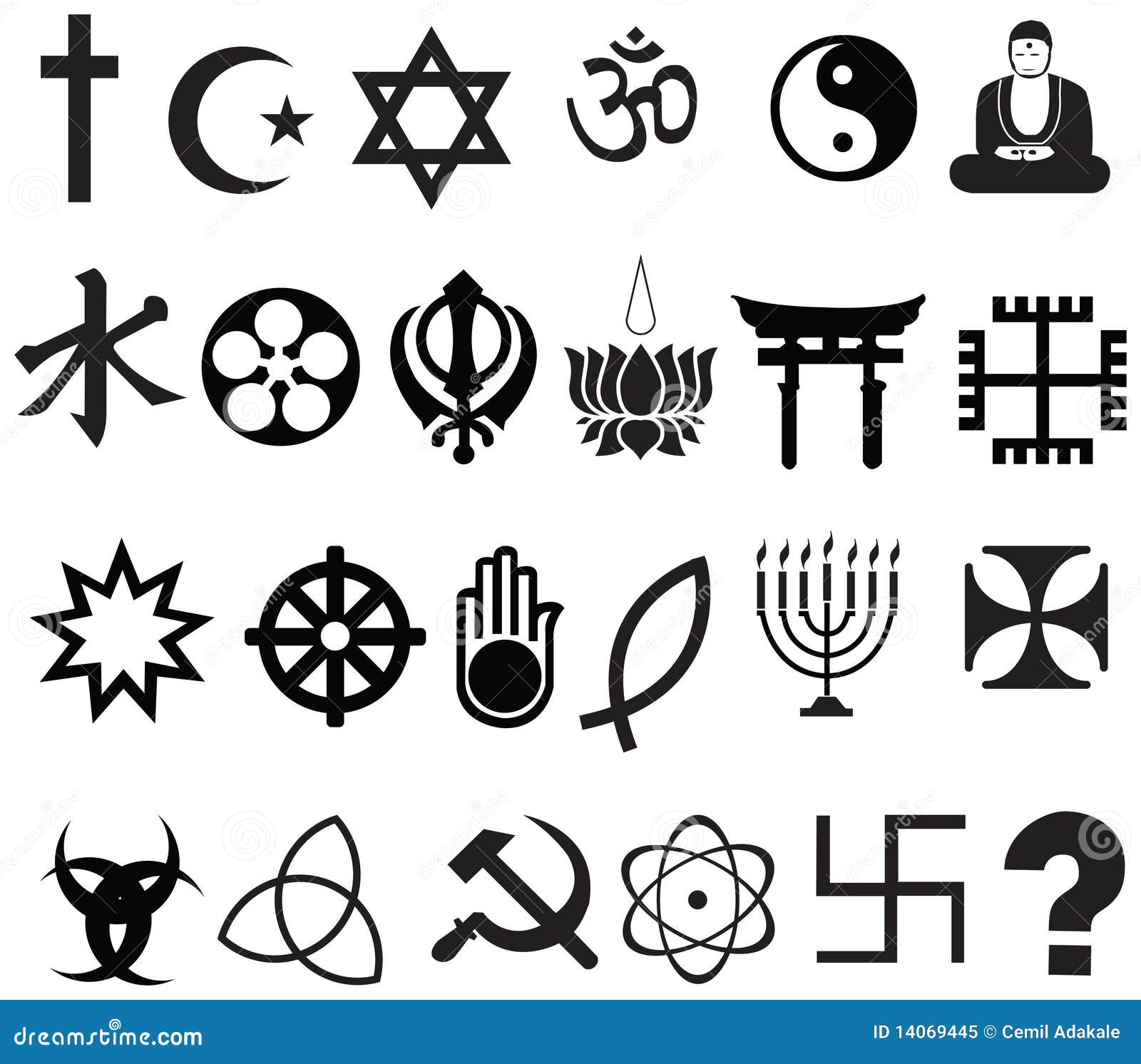 Symbole De Religion Du Monde Illustration de Vecteur - Illustration du ...