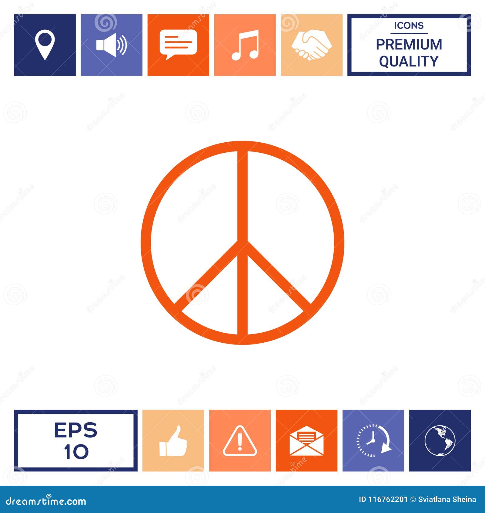 Symbole de signe de paix illustration de vecteur. Illustration du signe ...