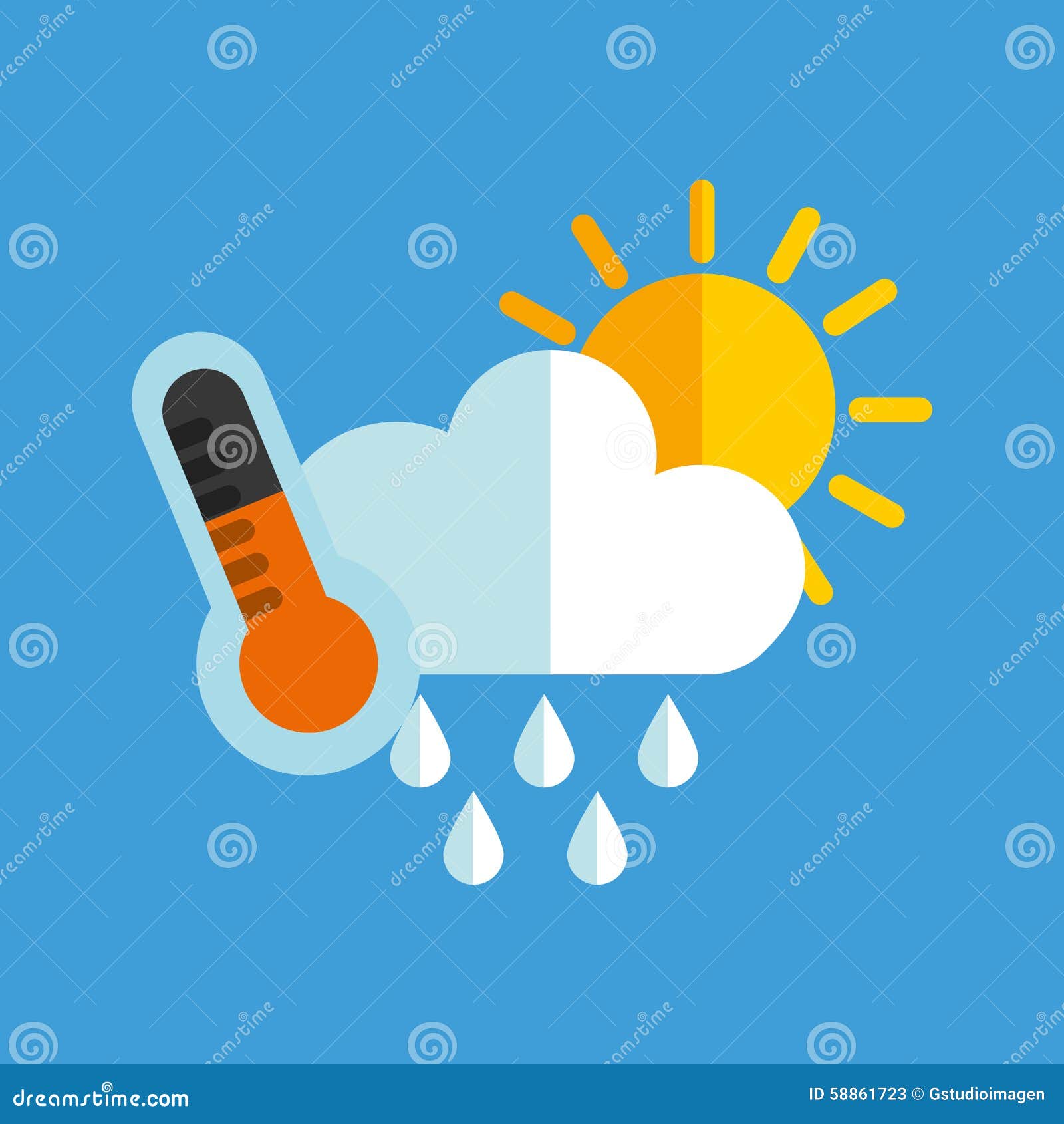 Symbole de temps illustration de vecteur. Illustration of température ...