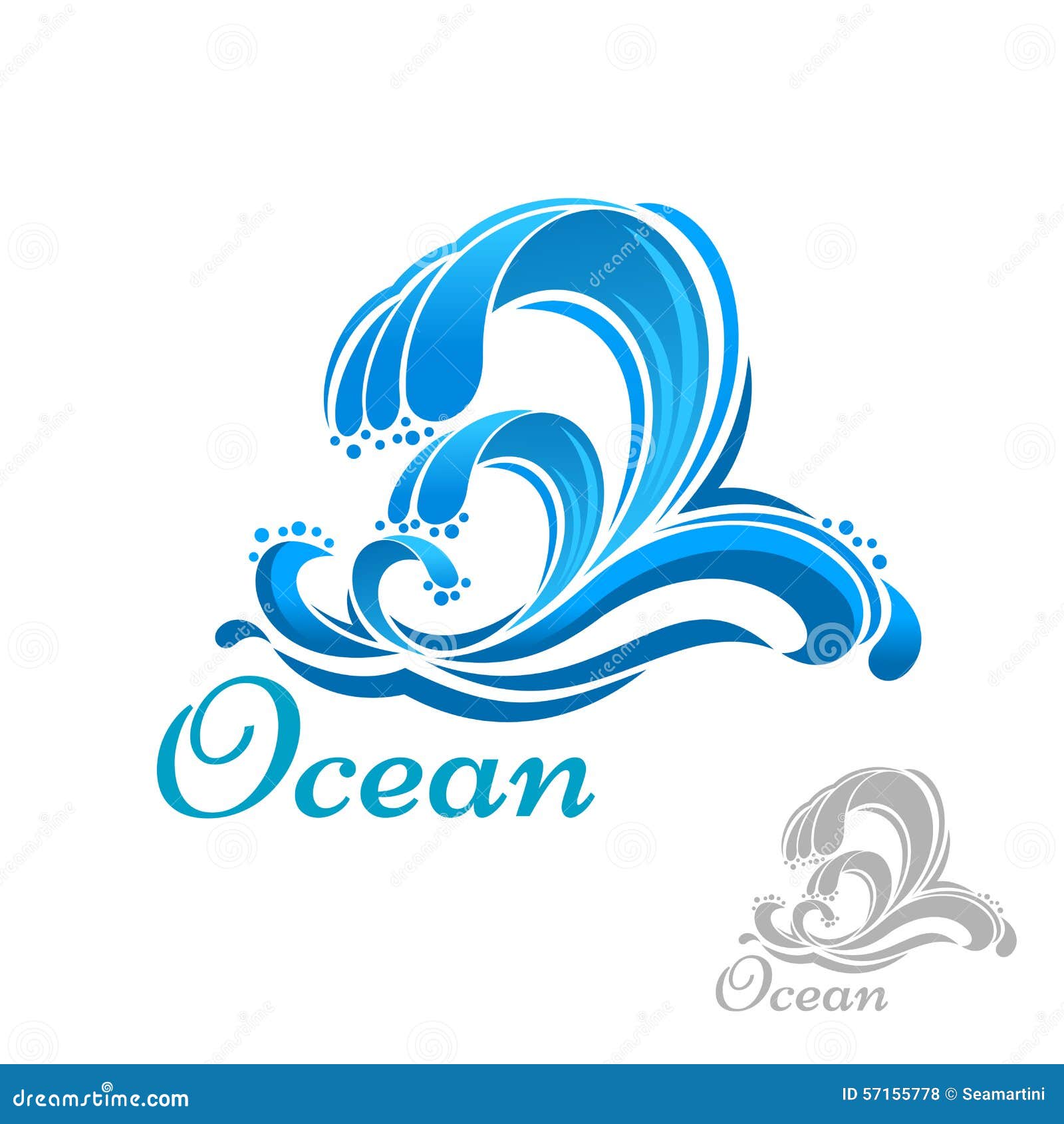 Symbole De Vague Ou De Ressac De Mer Illustration de Vecteur ...