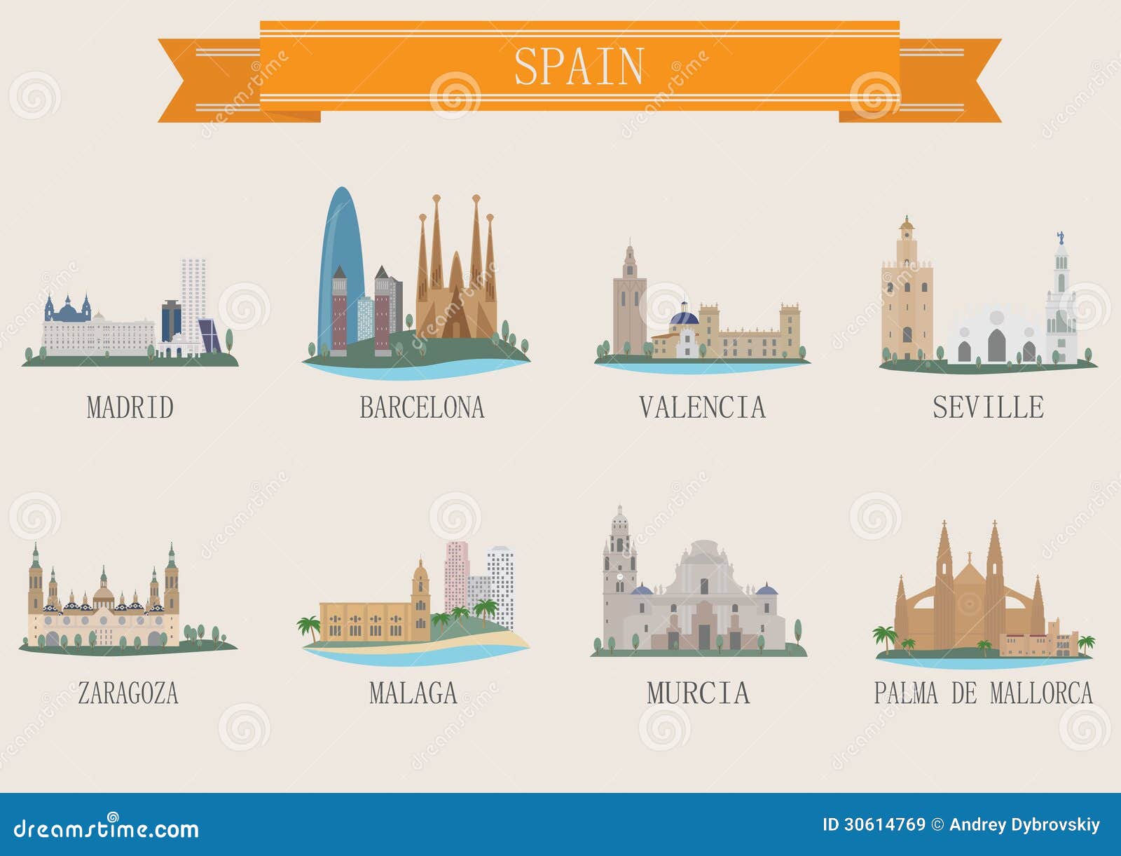 Symbole de ville. Espagne illustration de vecteur. Illustration du ...