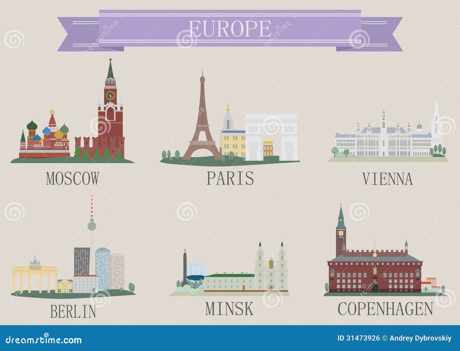 Symbole de ville. Europe illustration de vecteur. Illustration du ...