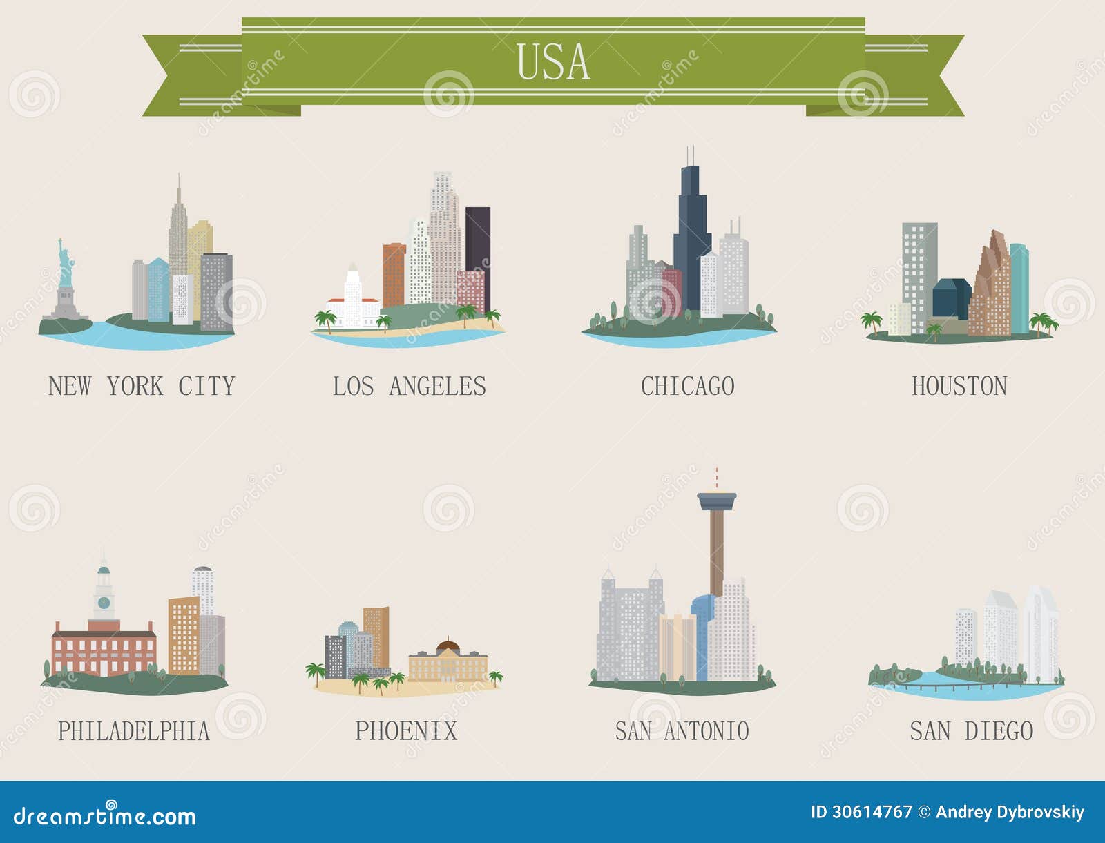 Symbole De Ville. LES Etats-Unis Illustration de Vecteur - Illustration ...