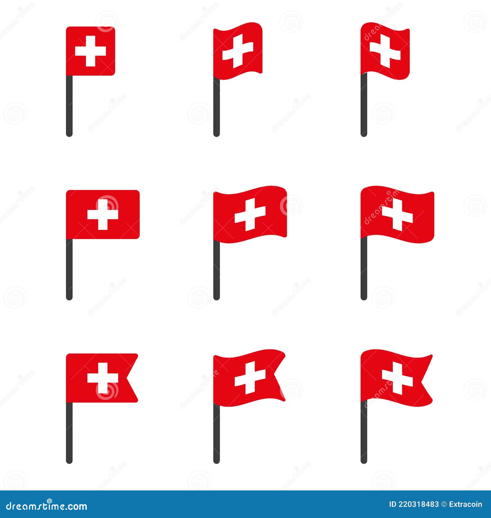 Symbole Der Schweizer Flagge Setzen Nationale Flagge Der Schweizer ...