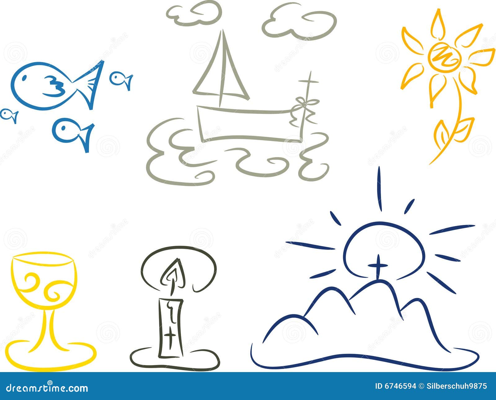 Symbole des Christentums vektor abbildung. Illustration von christentum ...