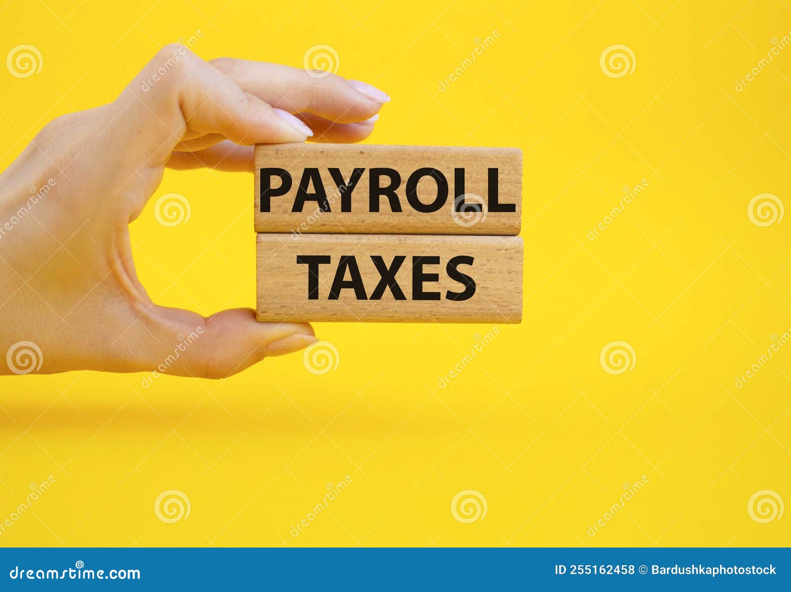 Symbole Des Taxes De Paie Concept Mot Charges Sociales Sur Blocs De