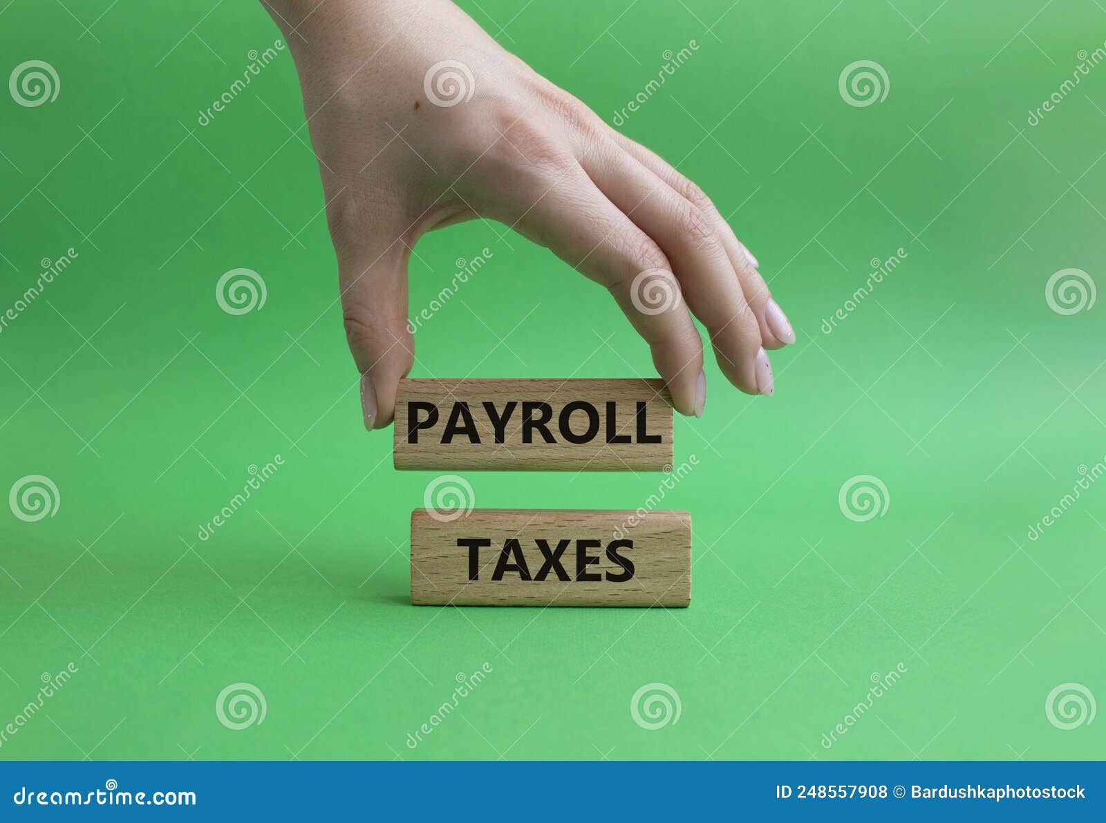 Symbole Des Taxes De Paie Concept Mot Charges Sociales Sur Blocs De