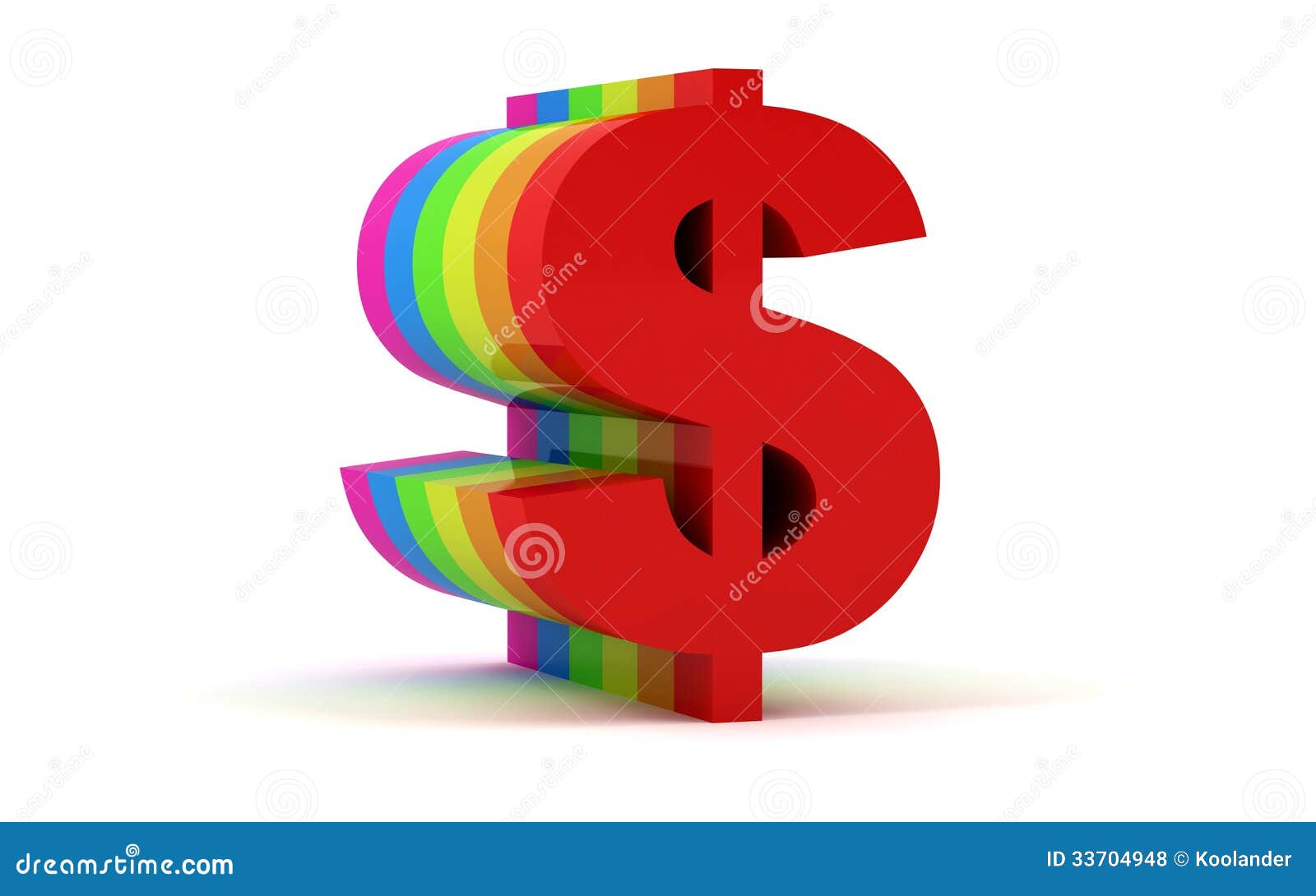 Symbole dollar coloré illustration stock. Illustration du signe - 33704948