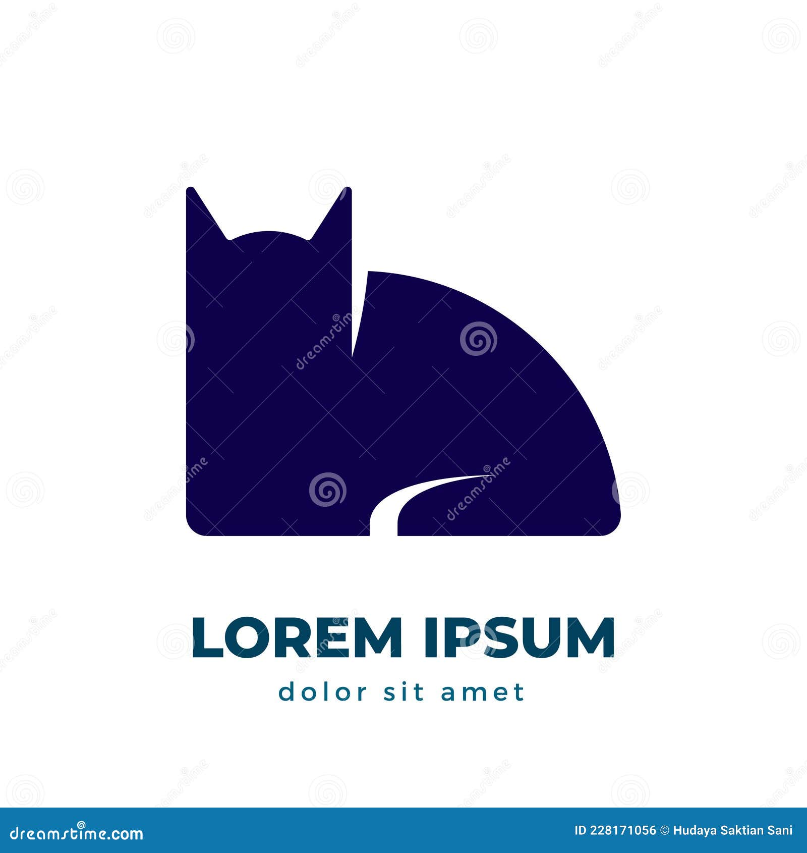 Symbole du logo du chat illustration de vecteur. Illustration du mignon ...