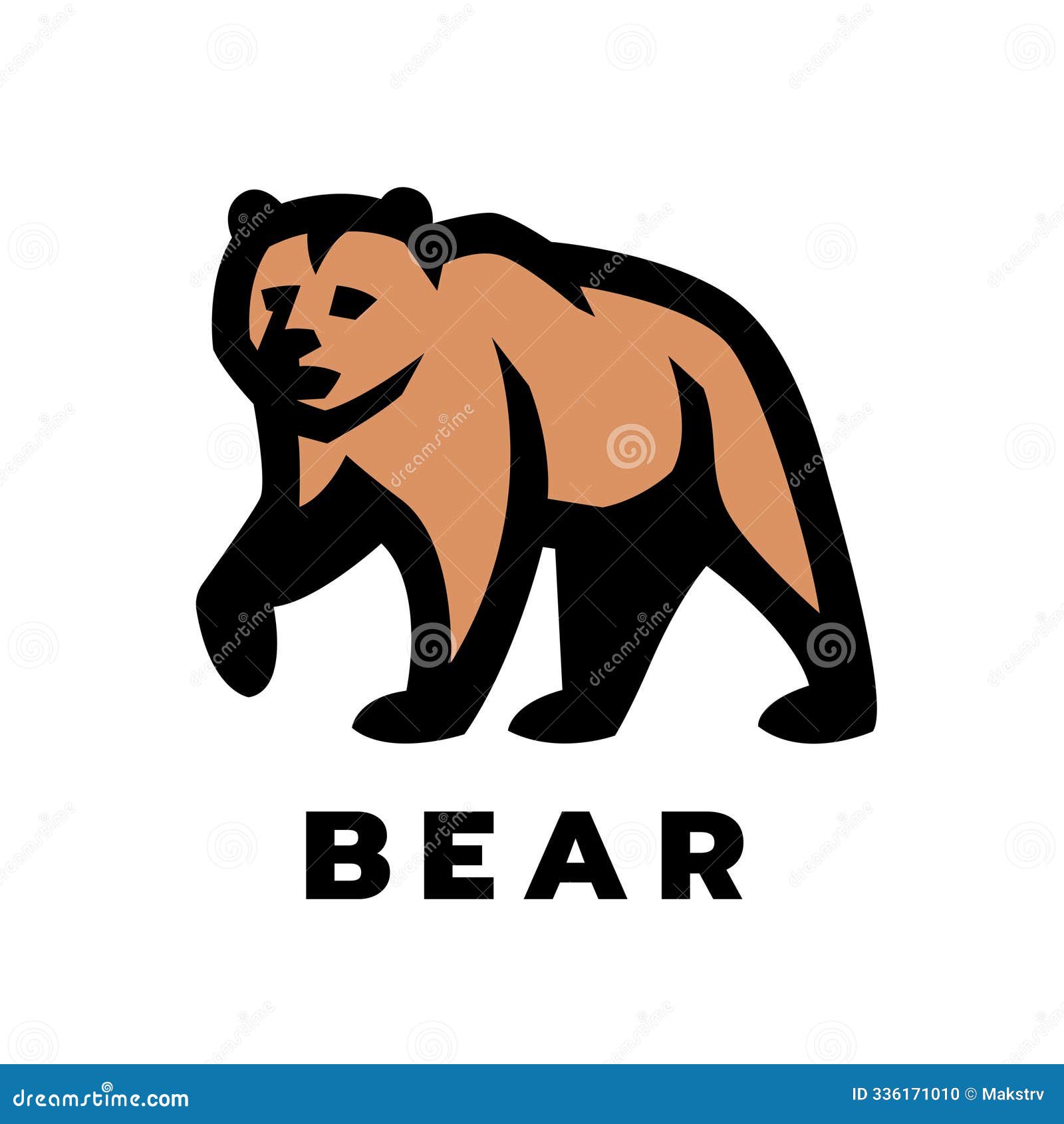 Symbole du logo de l'ours. illustration de vecteur. Illustration of ...