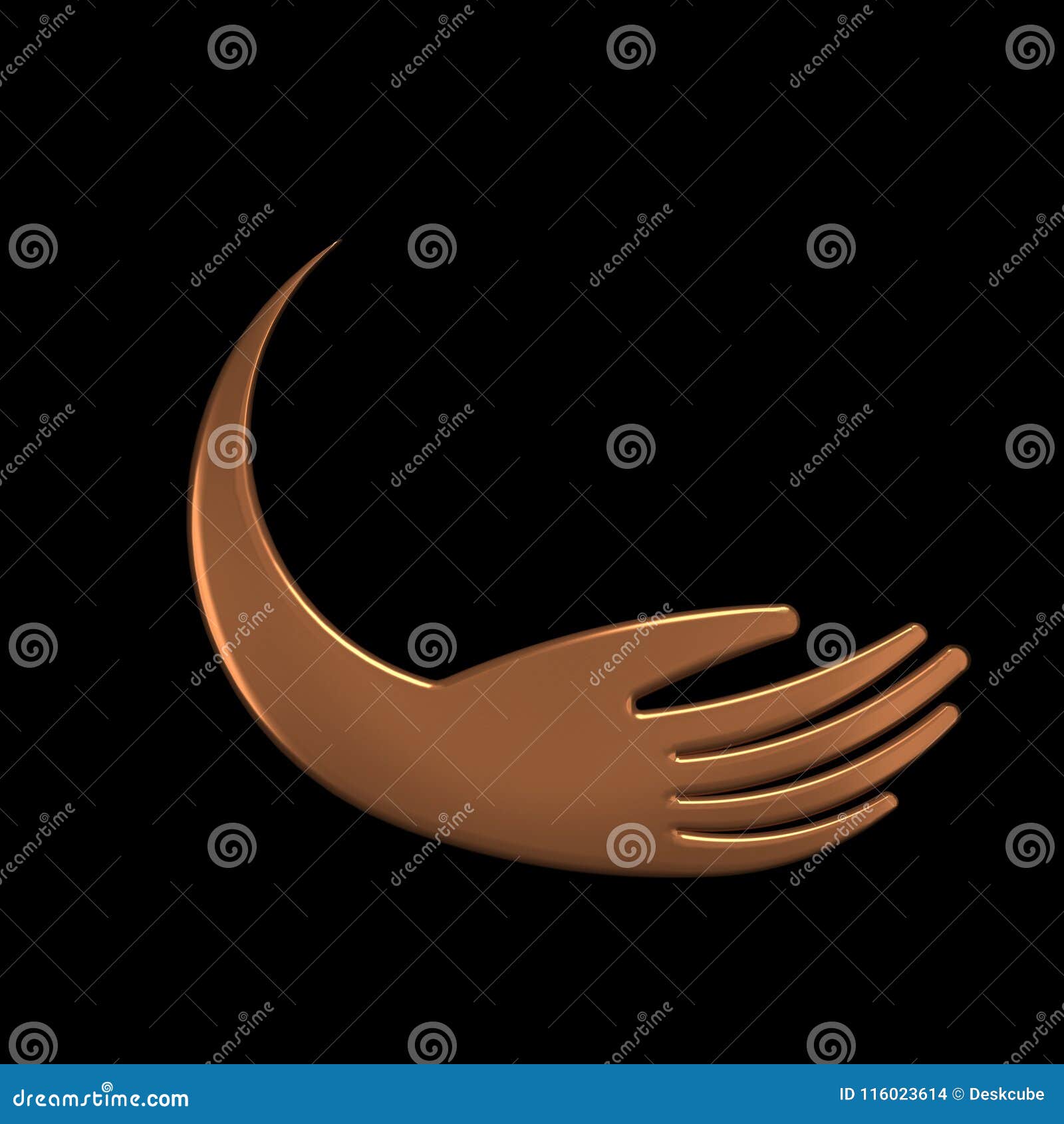 Symbole En Bronze De Main L'illustration 3d Rendent Illustration Stock ...