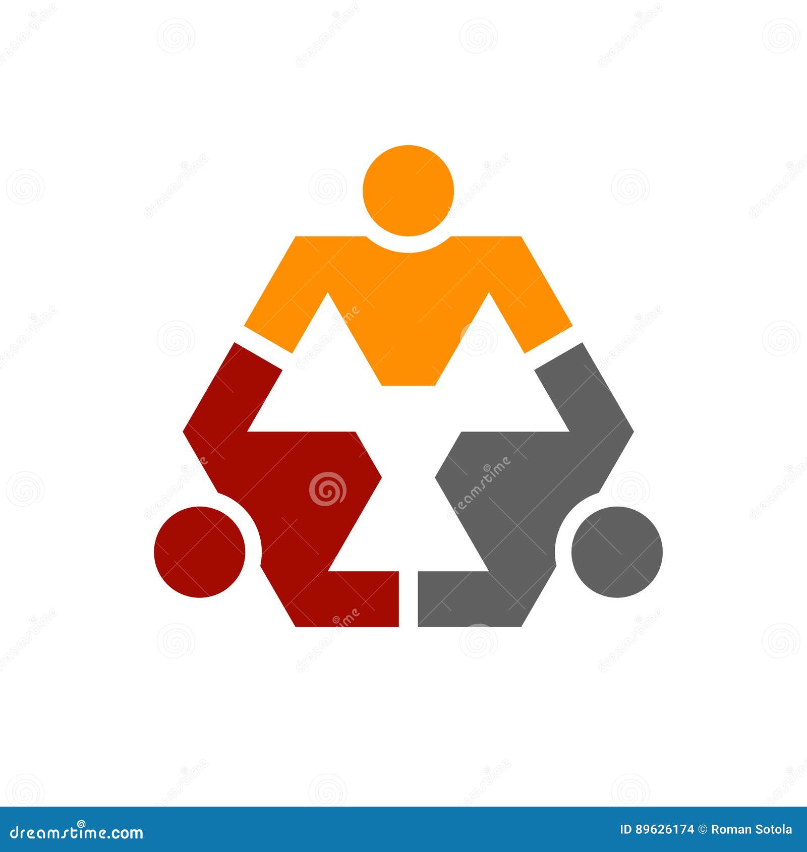 Symbole Humain D'hexagone De La Communauté Illustration de Vecteur ...