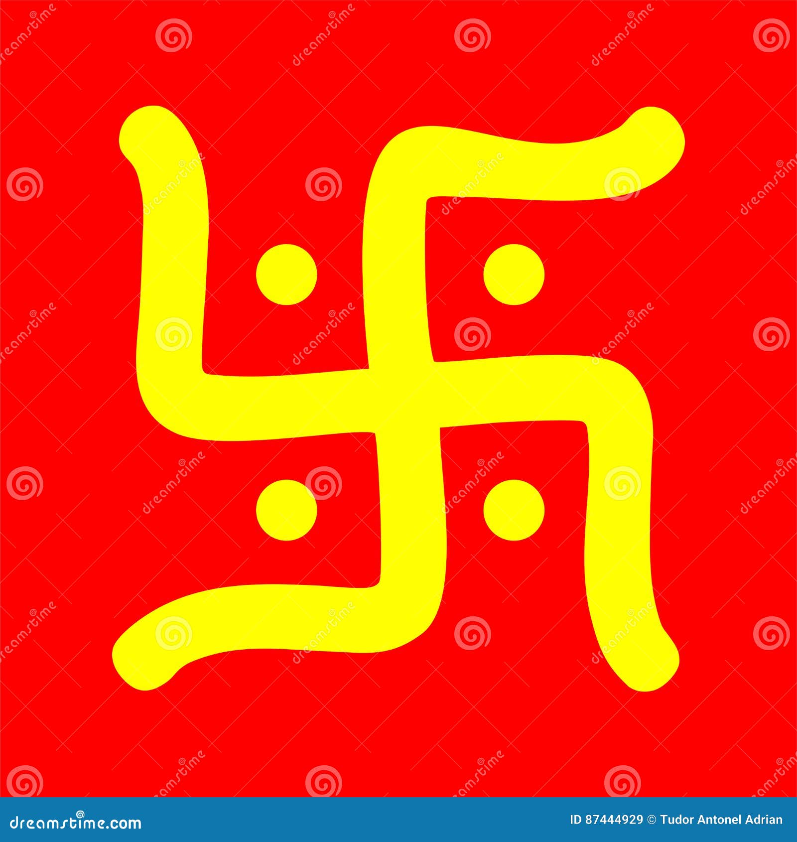 Symbole indou de svastika illustration stock. Illustration du jaune ...