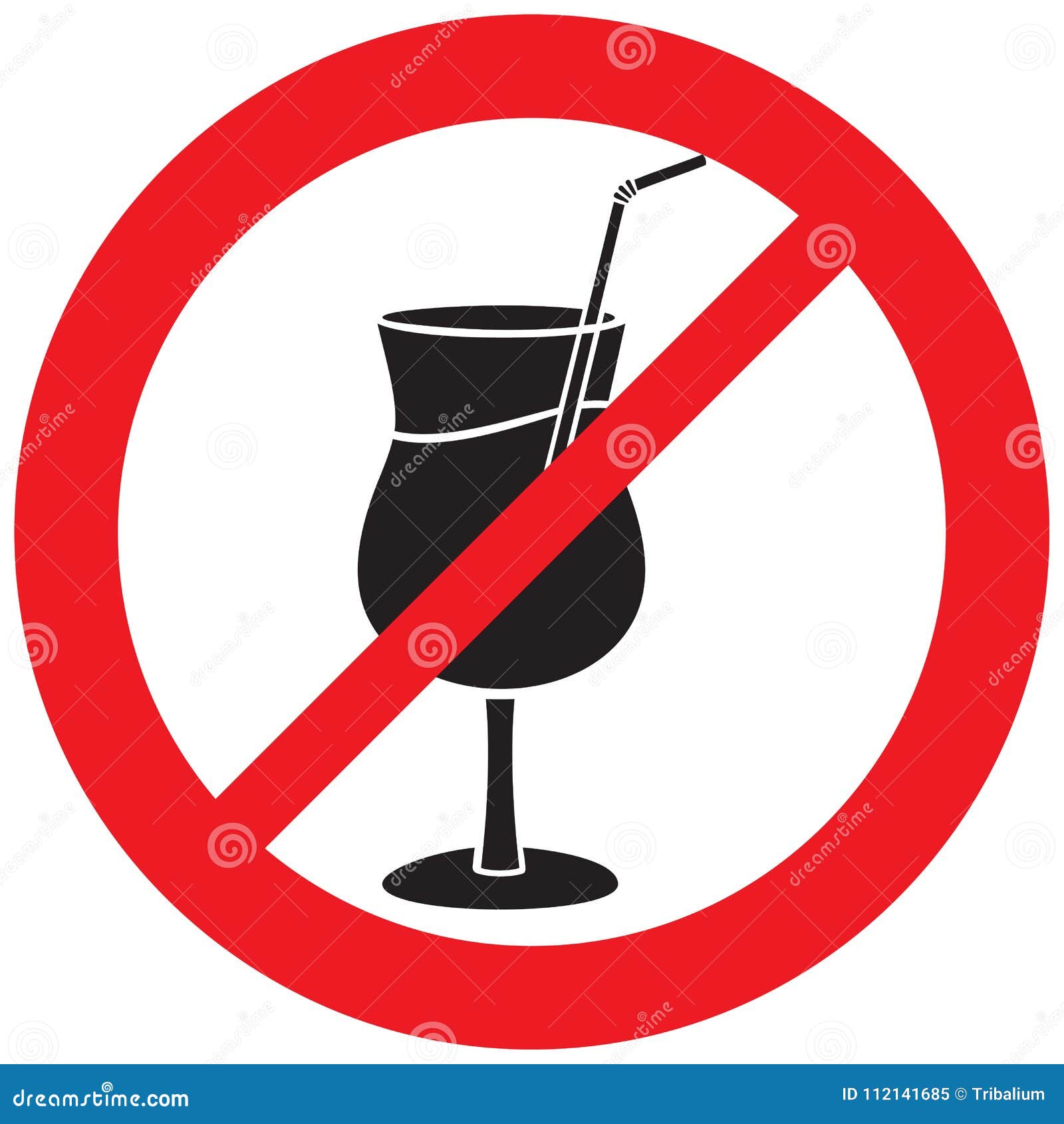 Symbole Interdit Avec Le Cocktail Illustration de Vecteur ...