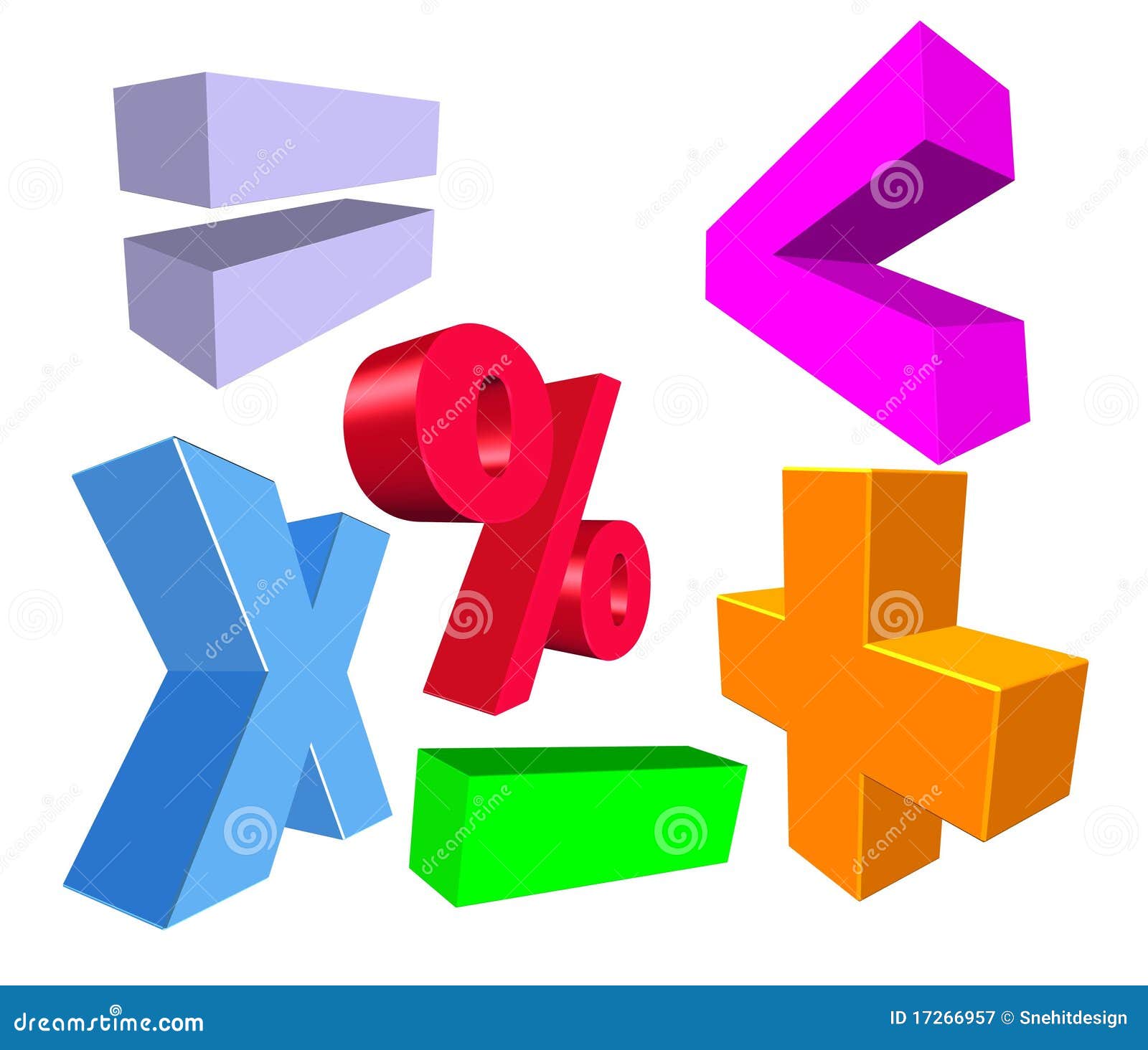 Symbole Mathe 3D stock abbildung. Illustration von bunt - 17266957