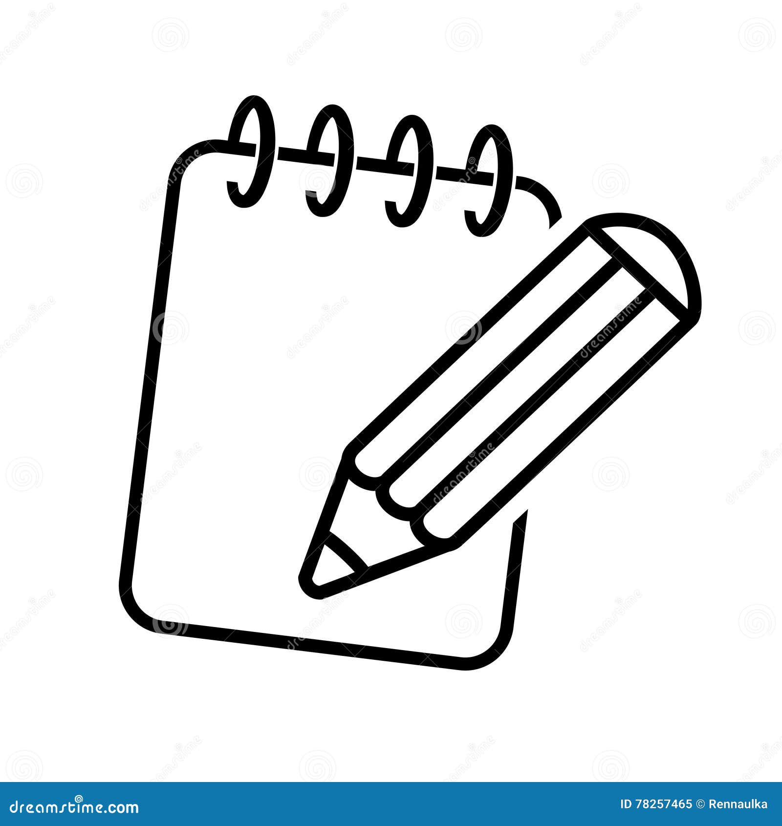 Symbole Noir De Bloc-notes Icône De Crayon Avec Le Bloc - Notes Ligne ...