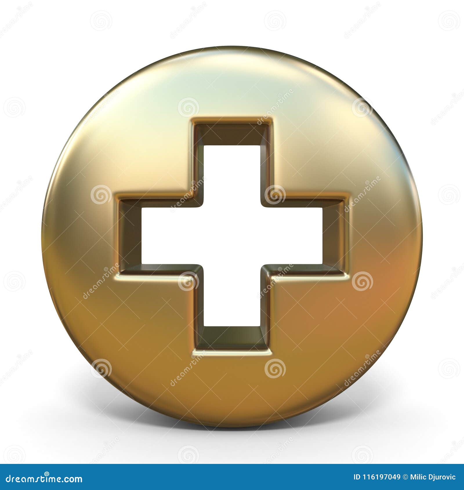 Symbole Plus Le Signe D'or 3D Illustration Stock - Illustration du ...