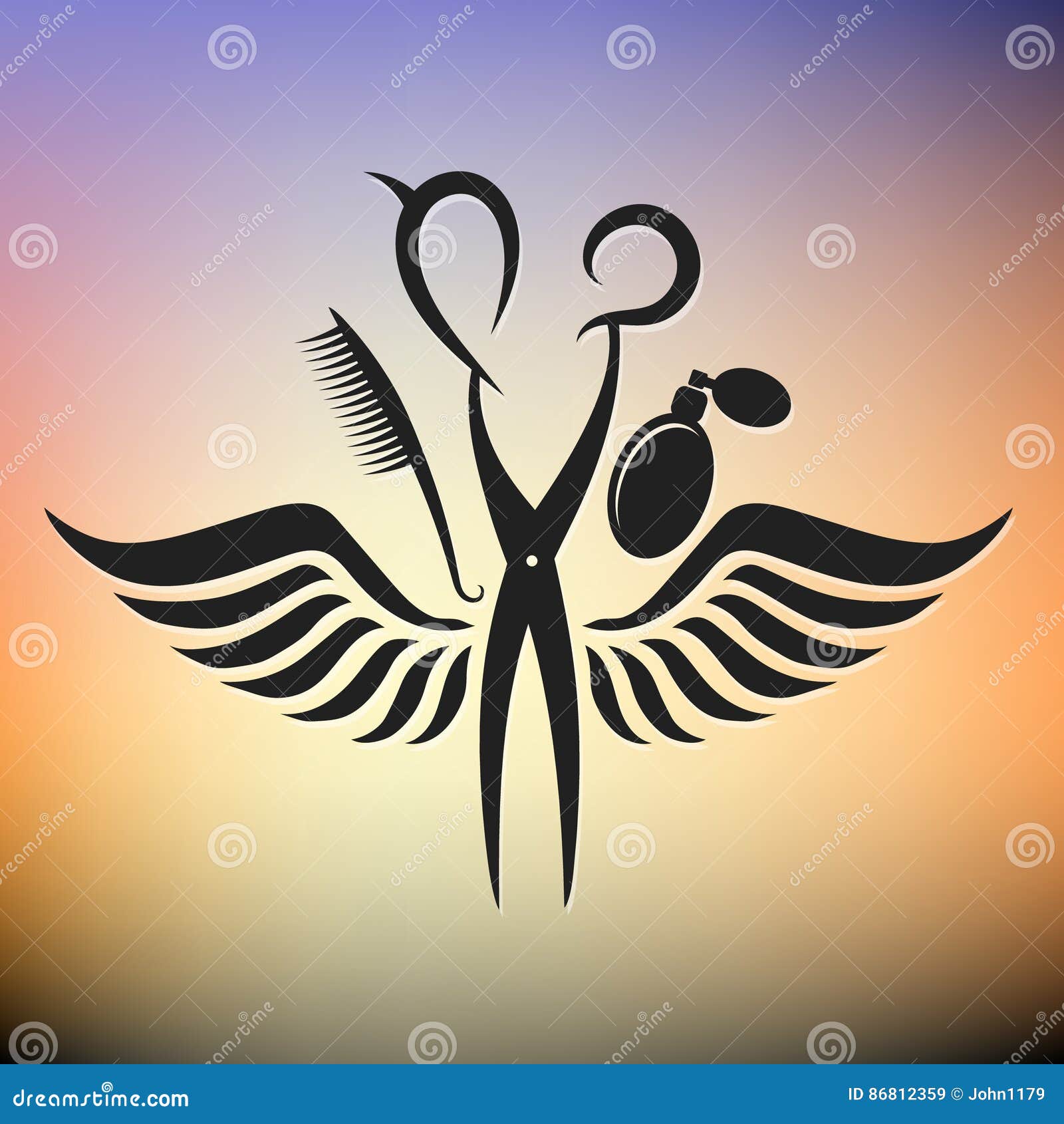 Symbole pour des coiffeurs illustration de vecteur. Illustration du ...