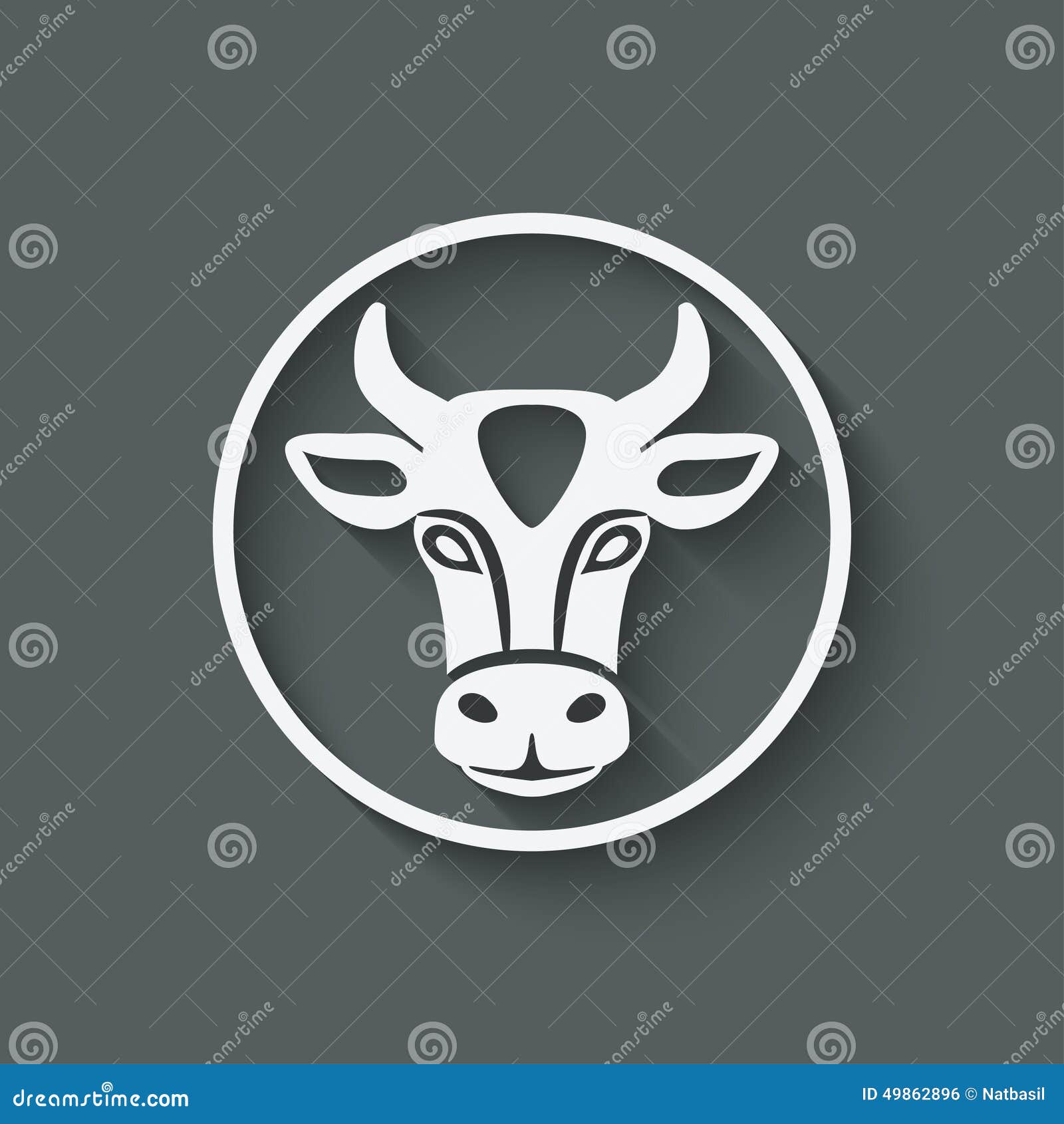 Symbole principal de vache illustration de vecteur. Illustration du ...