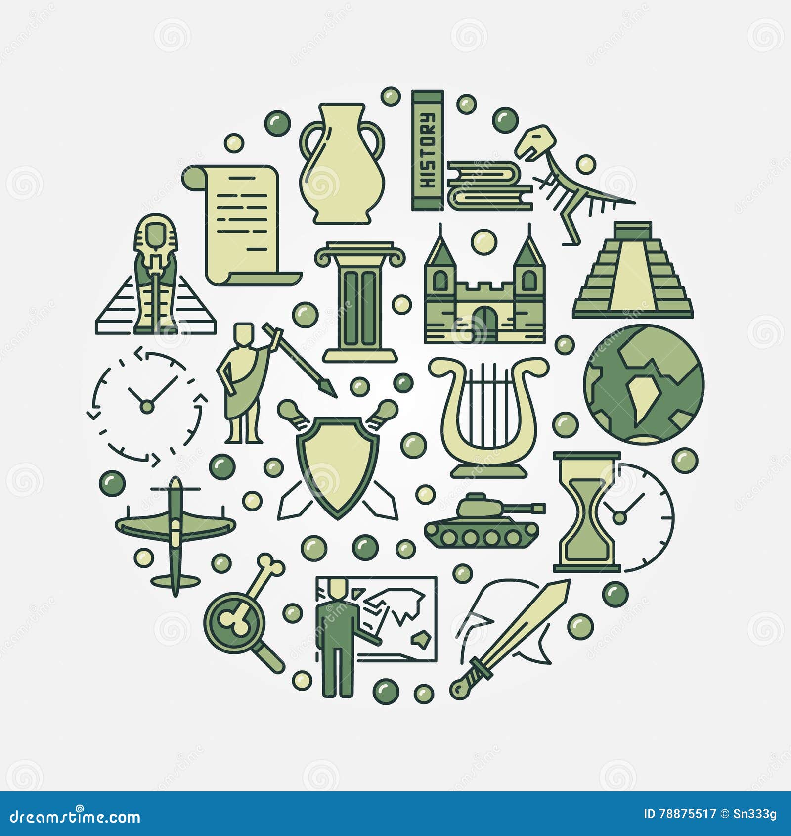 Symbole Rond D'éducation D'histoire Illustration de Vecteur ...