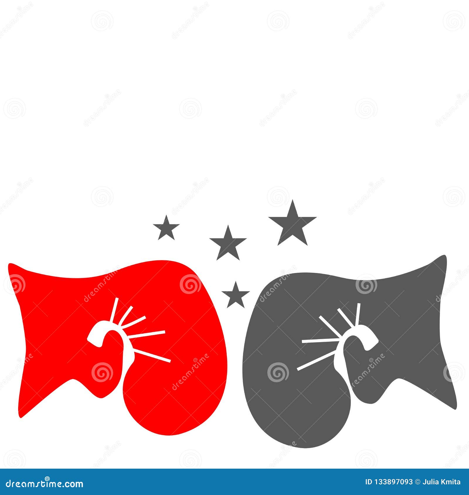 Symbole Rouge Et Gris De Gants De Boxe Illustration Stock ...