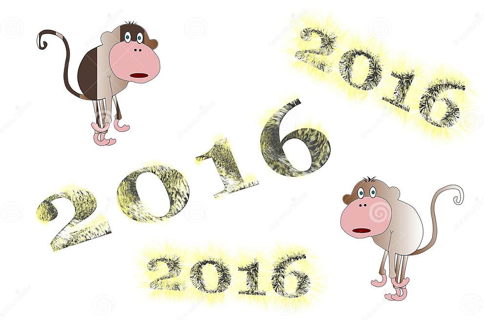 Symbole 2016 - singe illustration stock. Illustration du fourrure ...