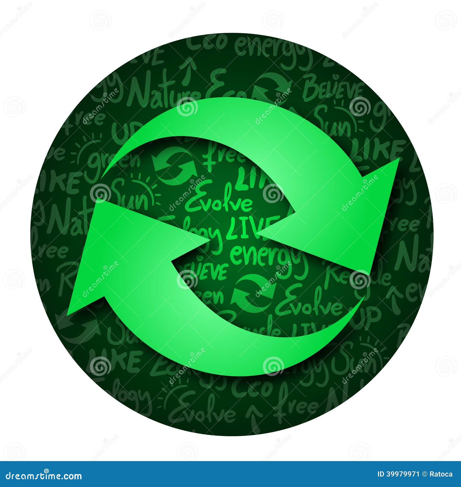 Symbolen kringloop vector illustratie. Illustration of recycling - 39979971