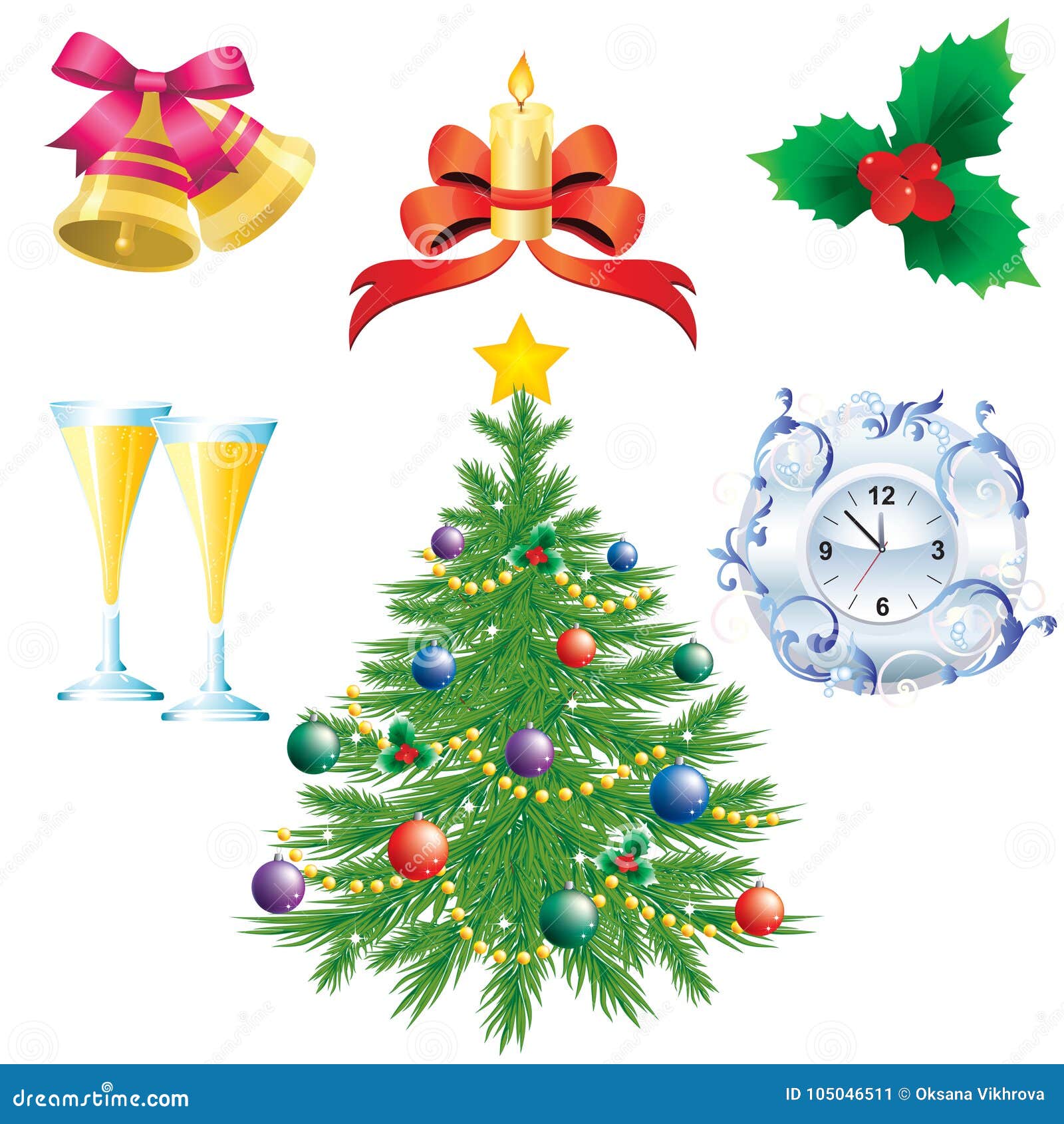 Symboler av jul vektor illustrationer. Illustration av ferie - 105046511