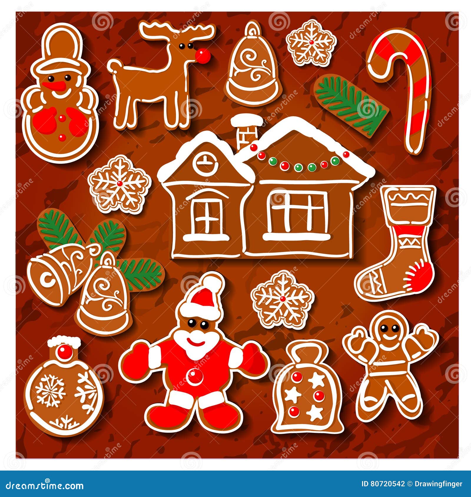 Symboler av julkakaferie vektor illustrationer. Illustration av ...