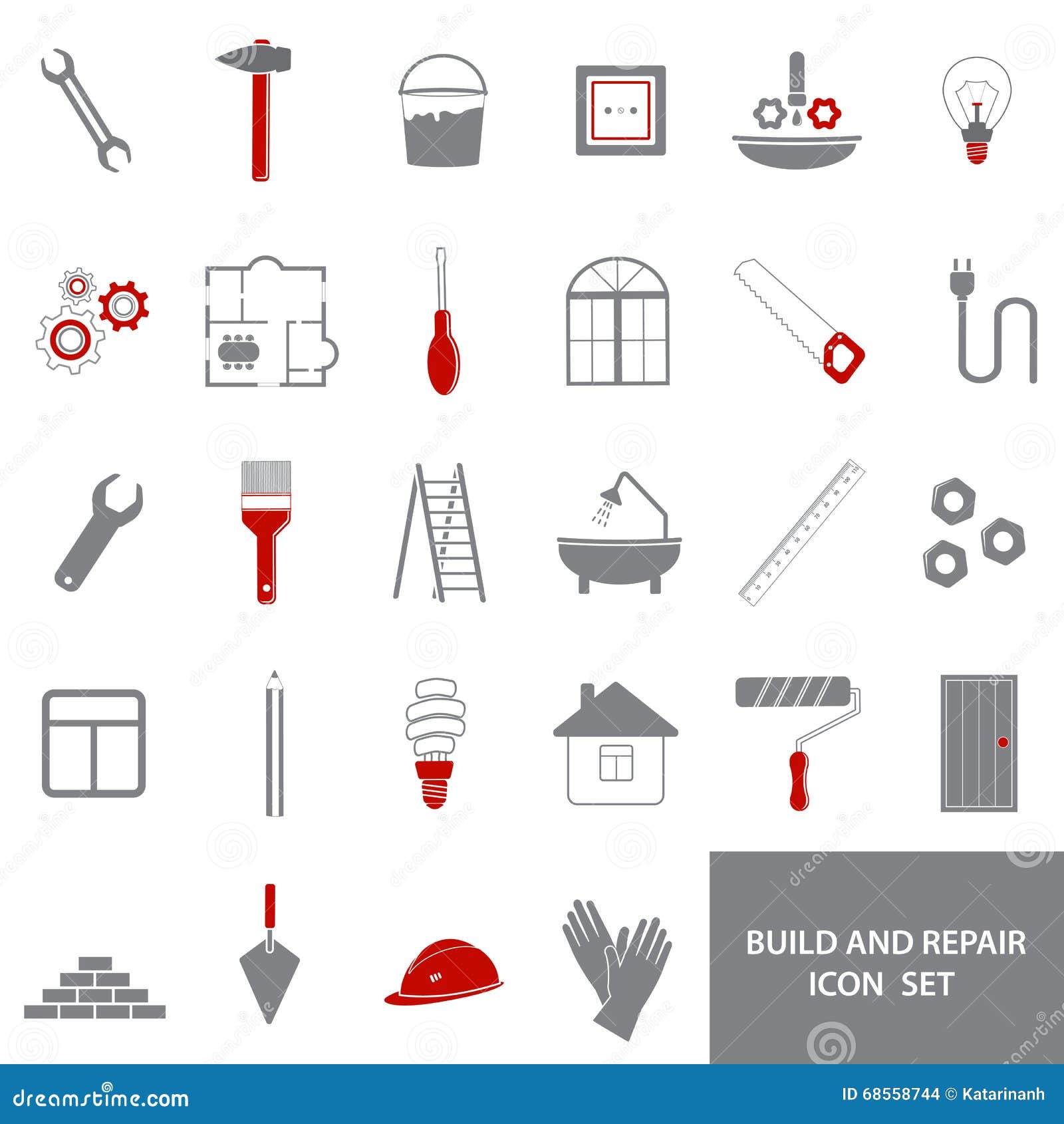 Symboler Av Reparationshjälpmedel Vektor Illustrationer - Illustration ...
