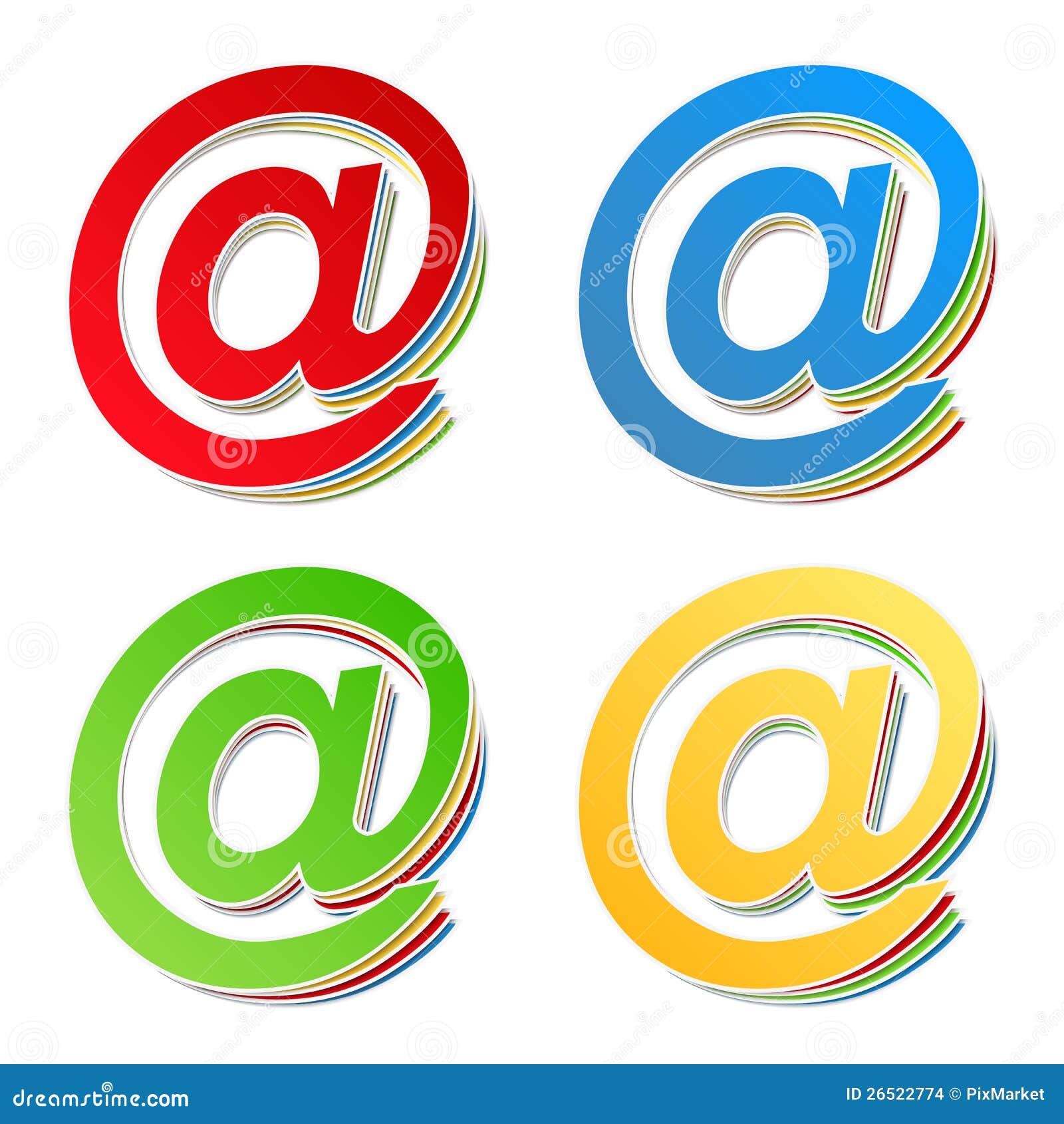 Symboles d'email illustration de vecteur. Illustration du rouge - 26522774