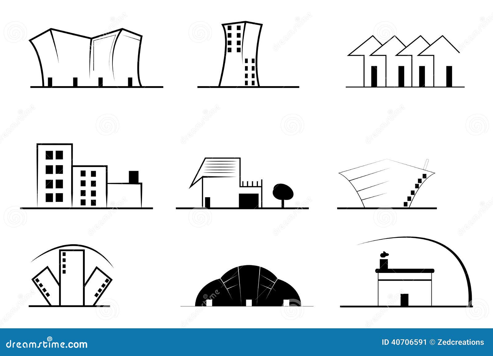 Symboles d'immeubles illustration de vecteur. Illustration du graphisme ...