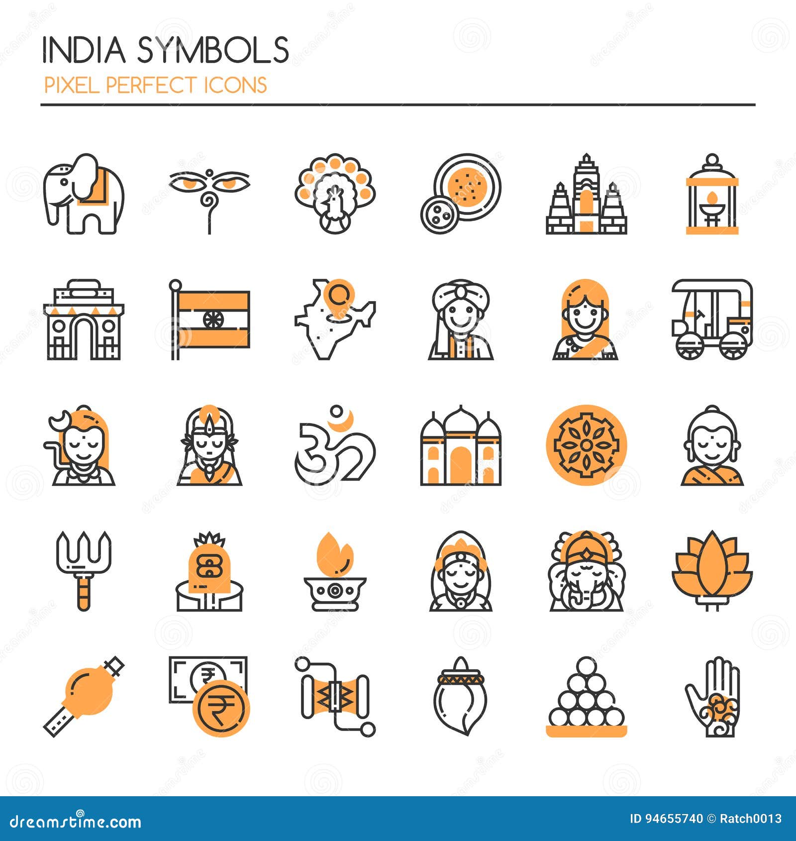 Symboles d'Inde illustration de vecteur. Illustration du concept - 94655740