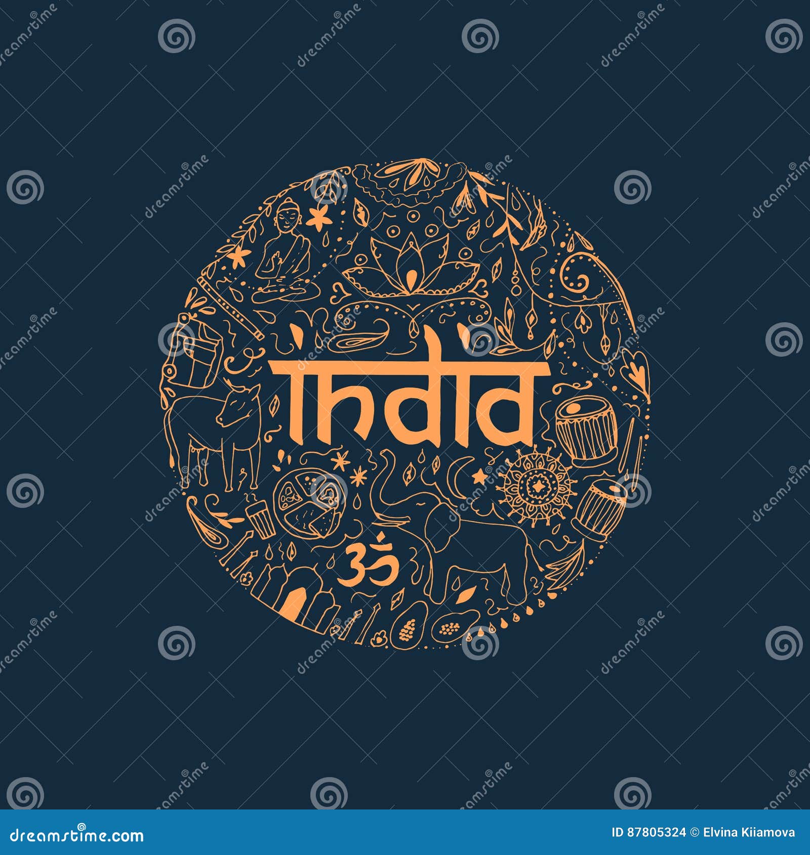 Symboles D'Inde Sous Forme De Cercle Illustration de Vecteur ...