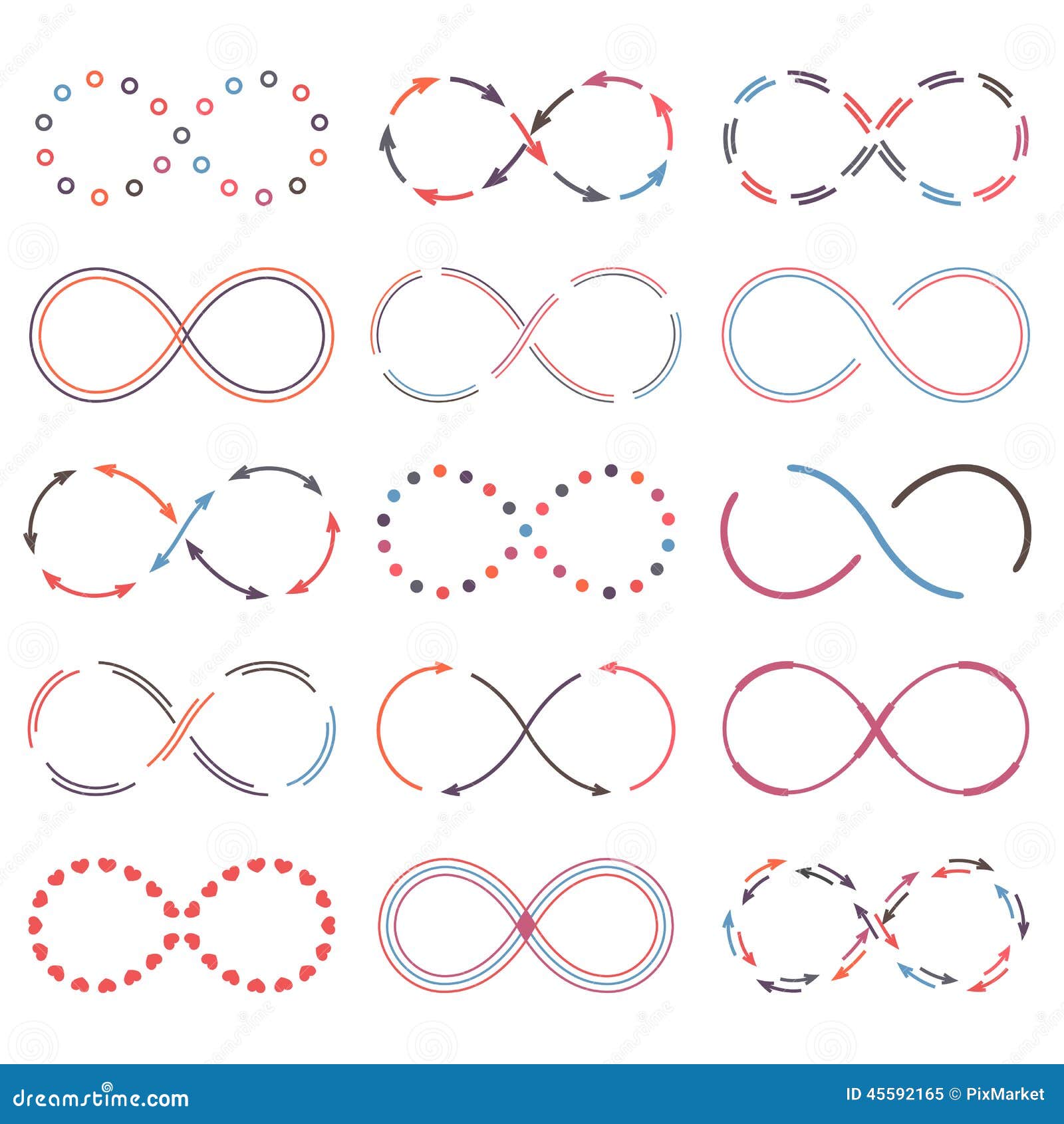 Symboles d'infini illustration de vecteur. Illustration du forme - 45592165