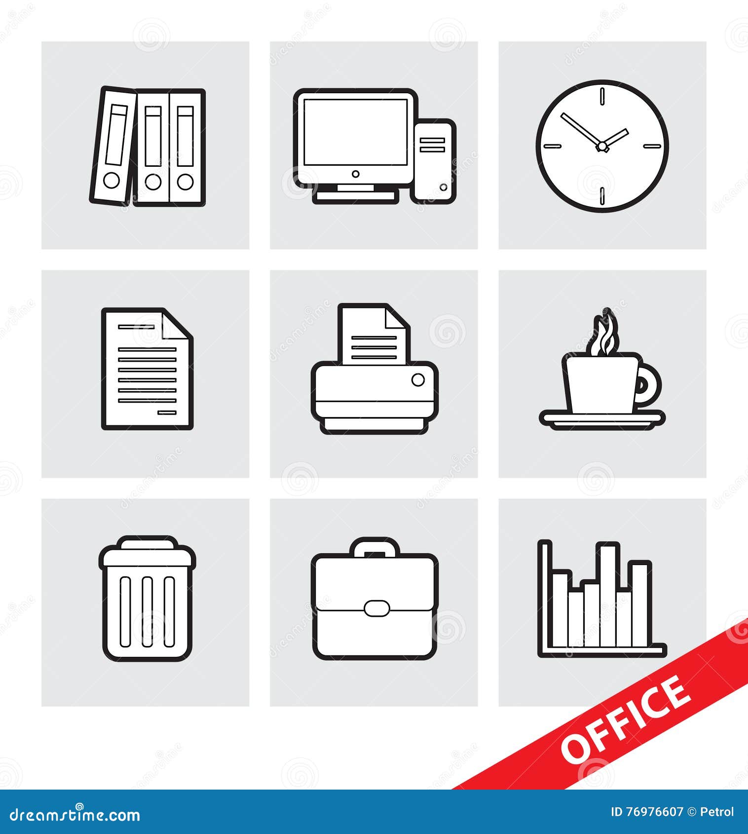 Symboles De Bureau De Vecteur Illustration de Vecteur - Illustration du ...