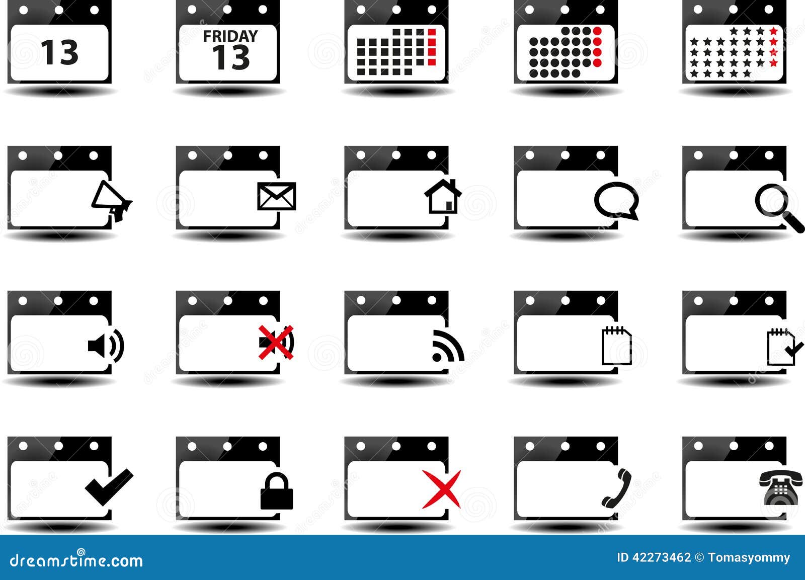 Symboles de calendrier illustration de vecteur. Illustration du ...