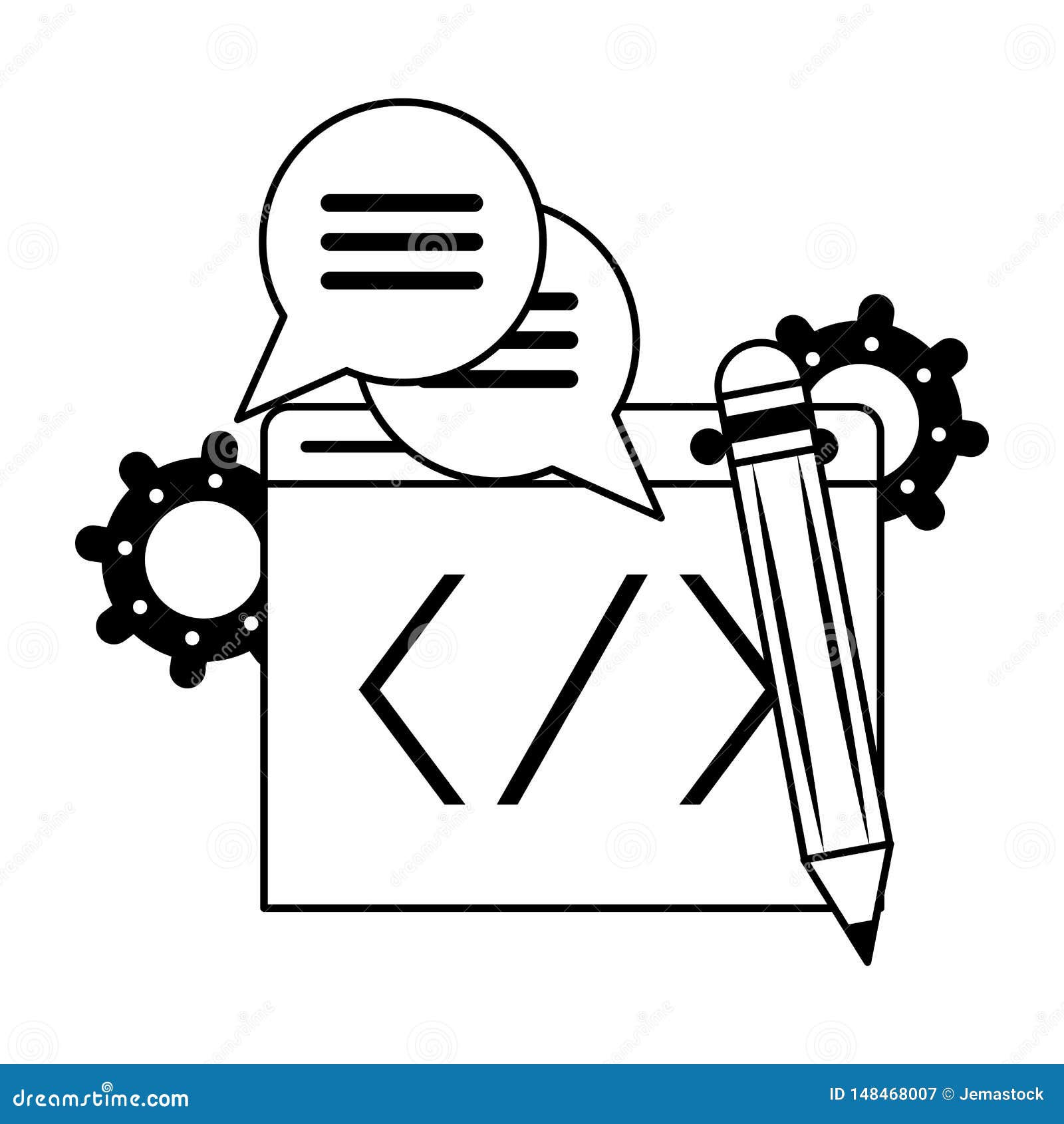 Symboles De Code De La Programmation De 3tude En Noir Et Blanc ...