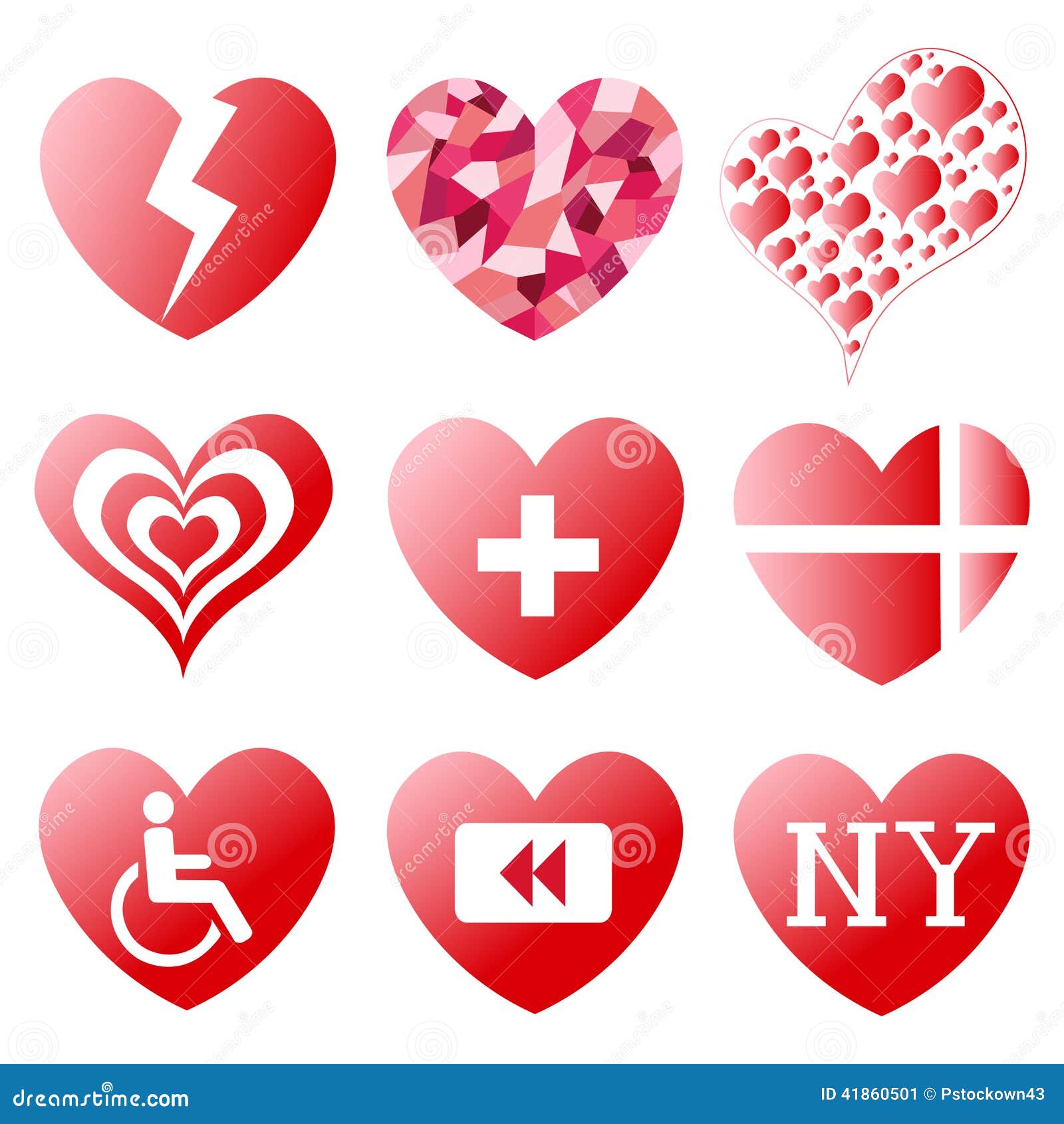 Symboles de coeur illustration de vecteur. Illustration du fond - 41860501